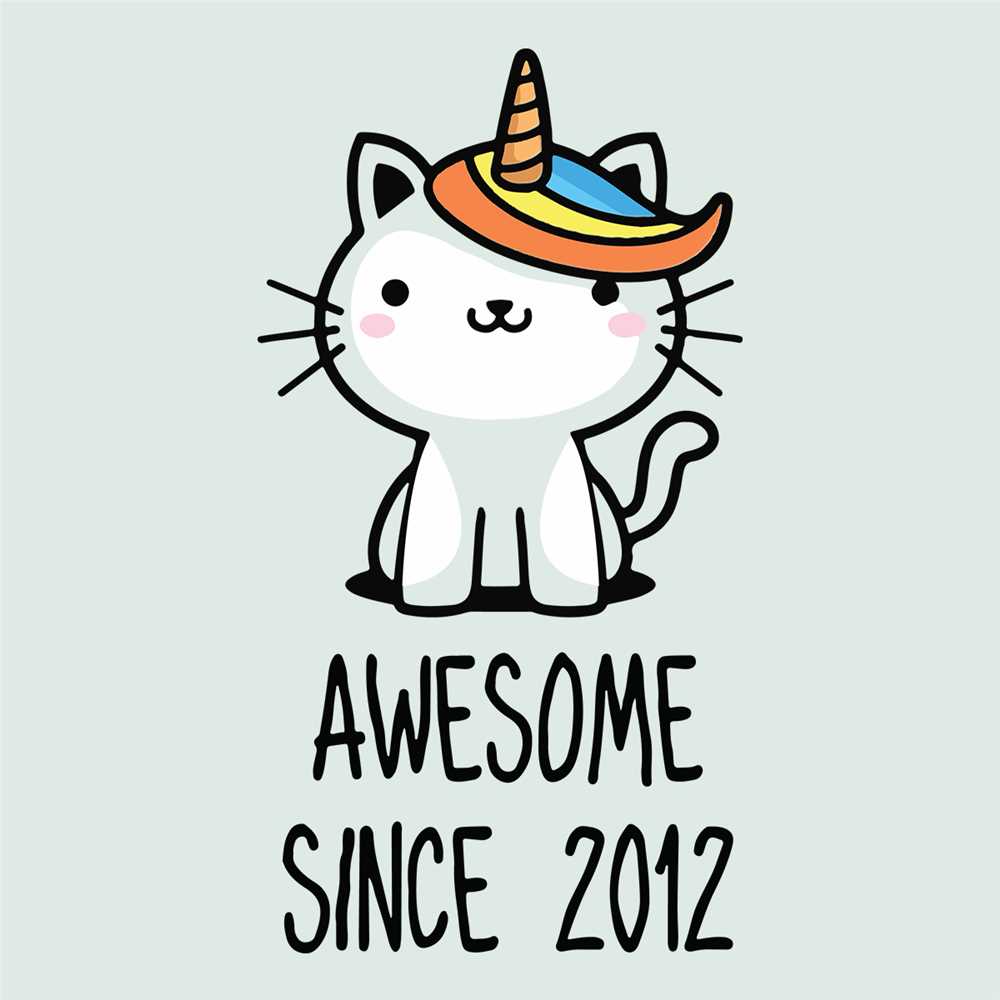 Cute Caticorn Awesome Since 2012 Svg, Birthday Svg, Caticorn | Inspire ...