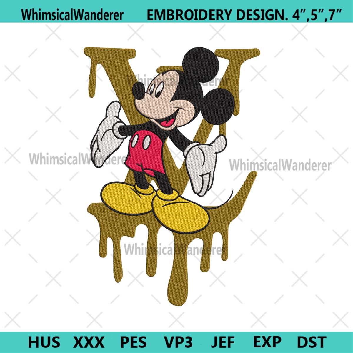 Embroidery LV Dripping Mickey Disney Design File - Inspire Uplift