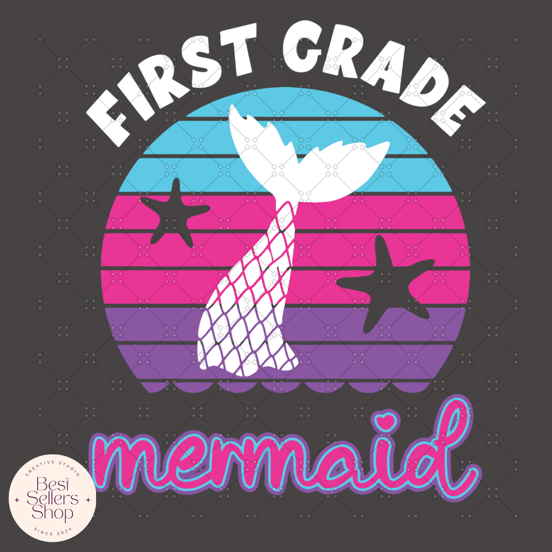 First Grade Mermaid Svg, Trending Svg, Mermaid Svg | Inspire Uplift