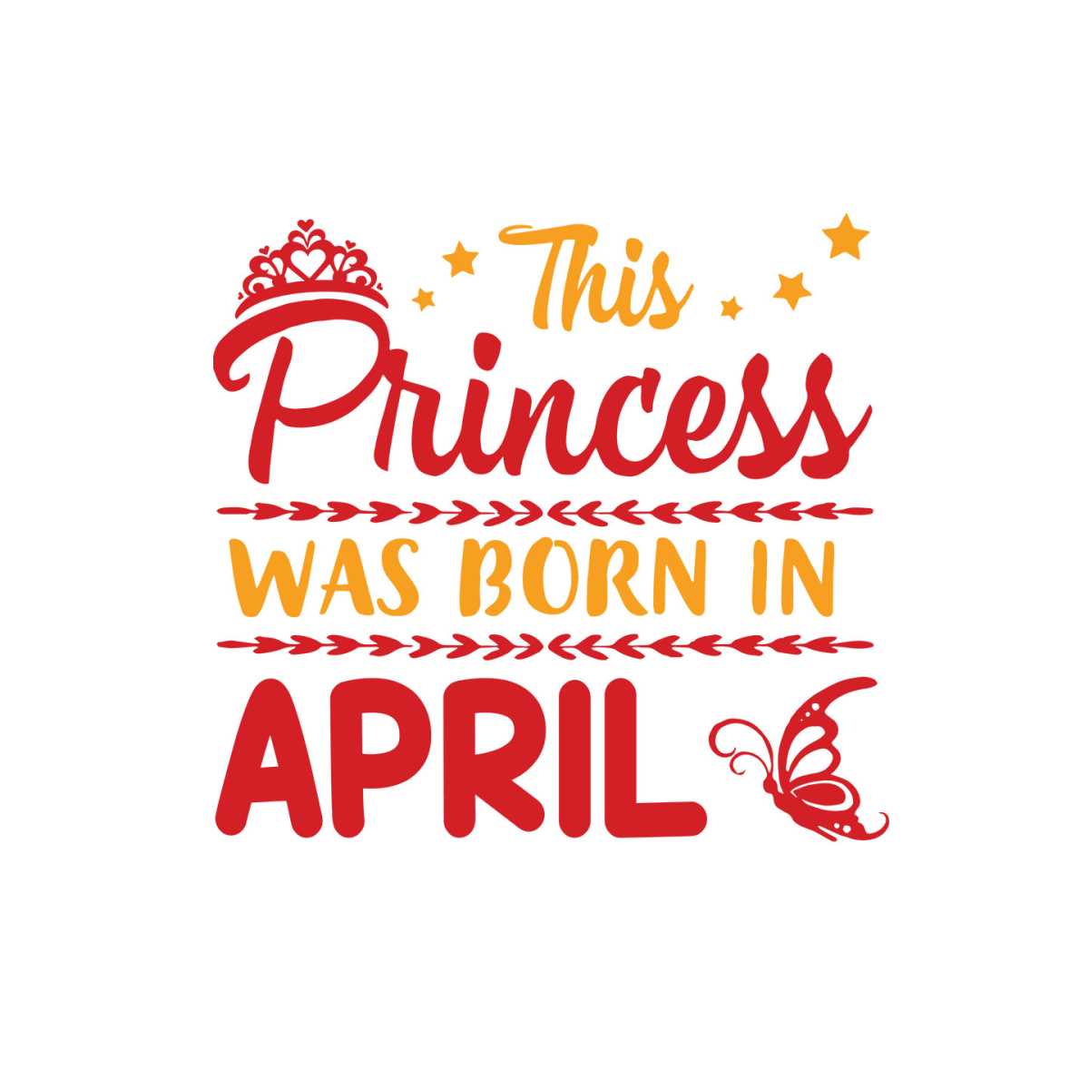 This Princess Was Born In April Svg, Birthday Svg, April Pri - Inspire ...