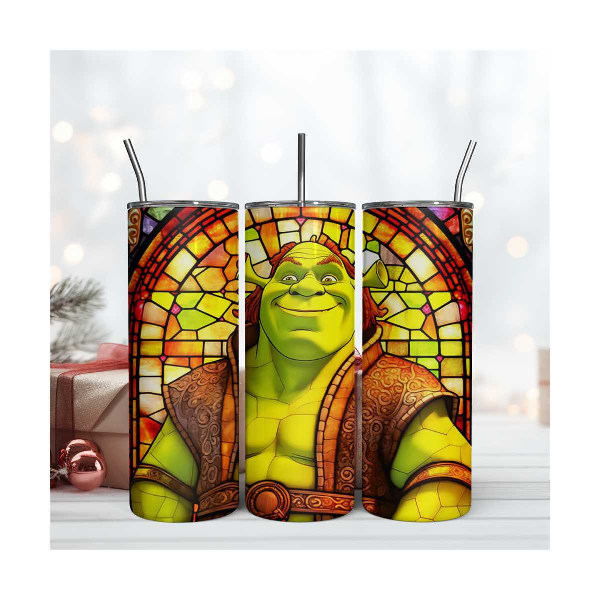 Stained Glass Shrek 20Oz Tumbler Wrap Design | Inspire Uplift
