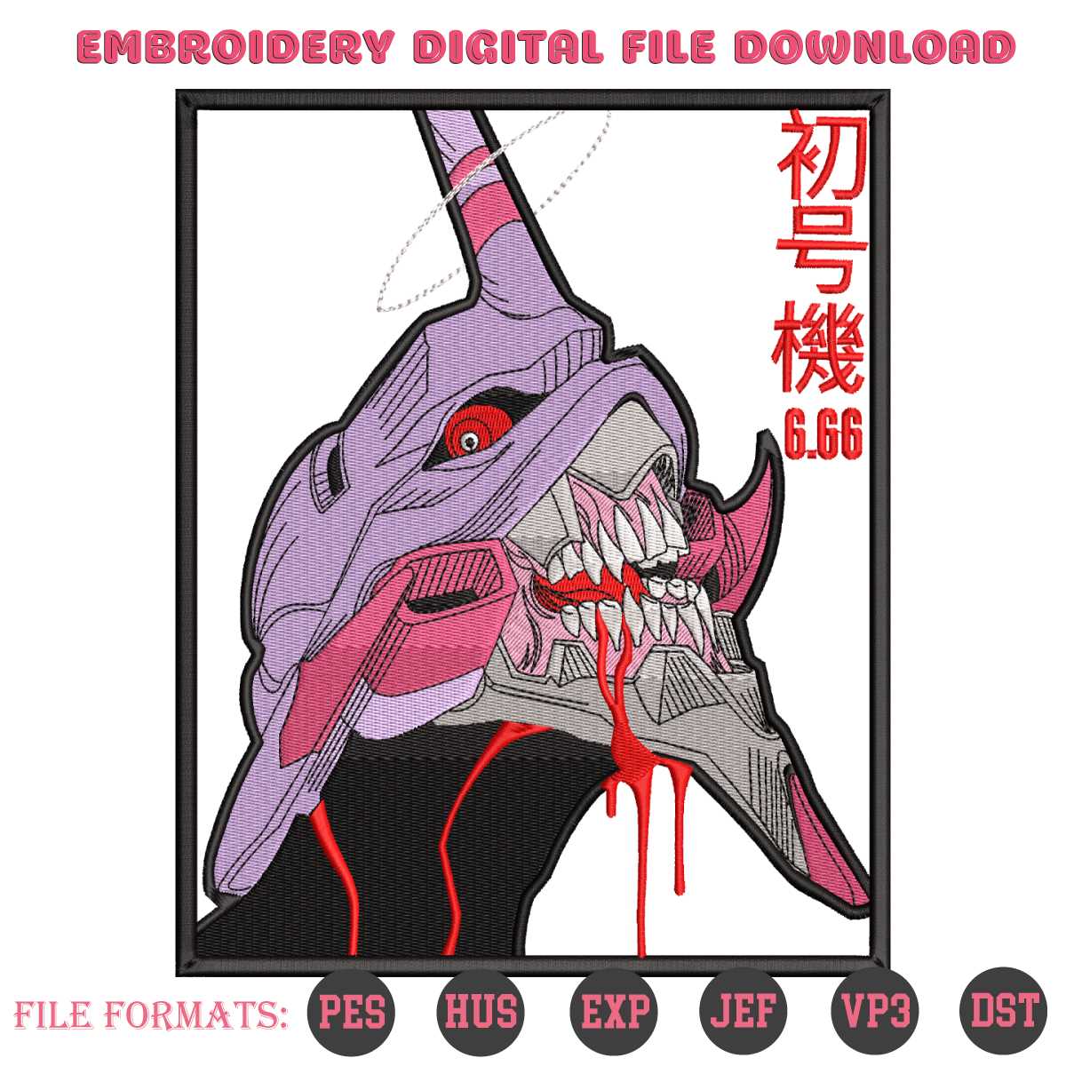 EVA 01 RENDER Embroidery Design Neon Genesis Evangelion Embr | Inspire ...