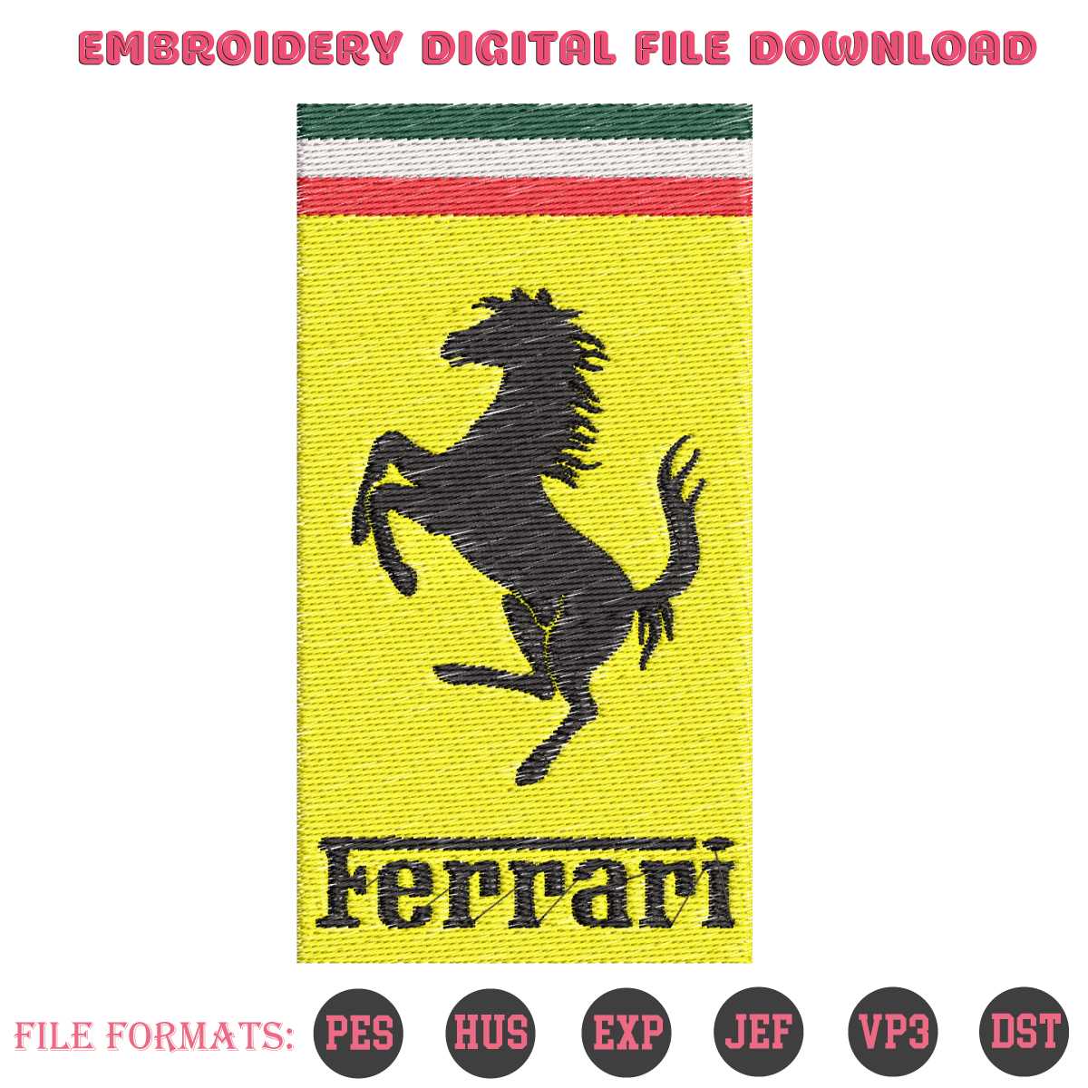 Luxury Ferrari Logo Design Logo Car Embroidery Instant Downl | Inspire ...