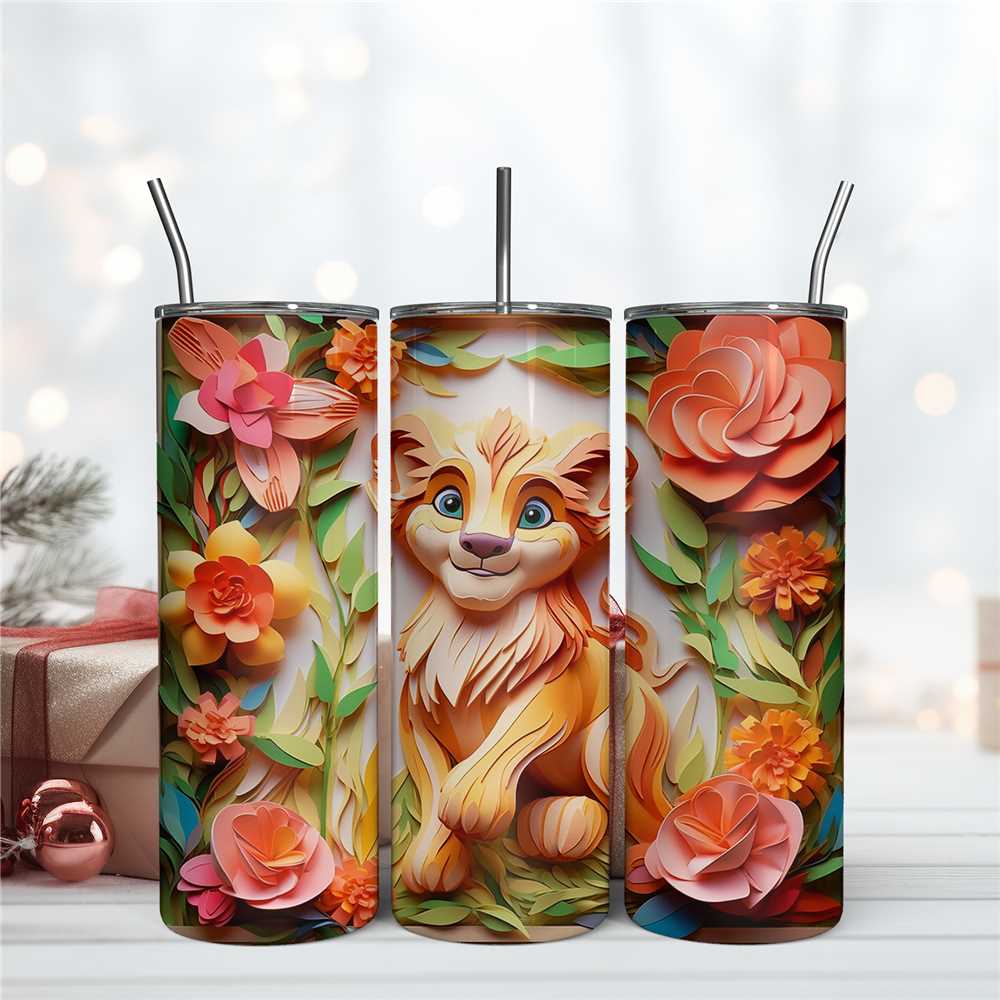 Flower With Simba Floral Tumbler Digital Download File Littl - Inspire ...