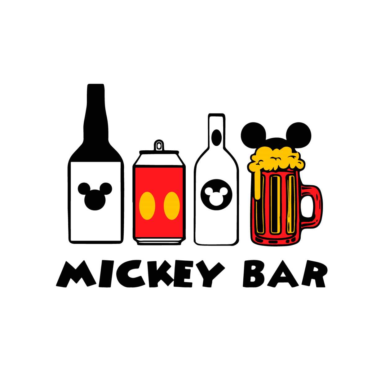 Mickey Bar Svg, Disney Svg, Mickey Mouse Svg, Drinking Beer | Inspire ...