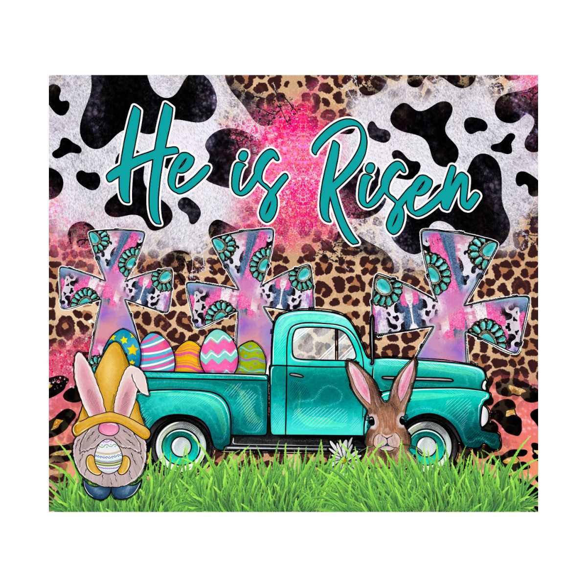 Wrap He Is Risen Car Png Sublimation Rabbit Png File - Inspire Uplift