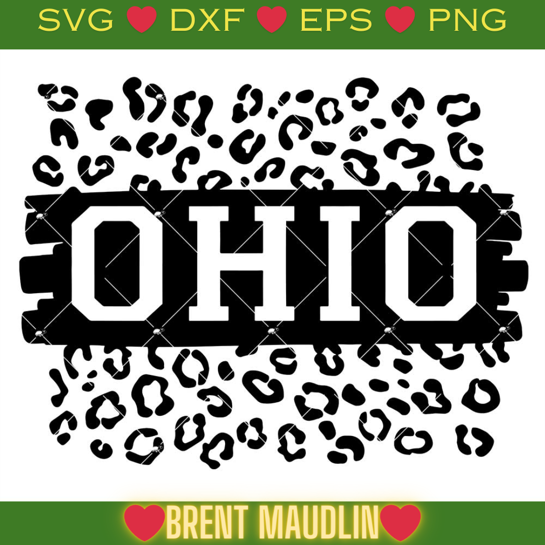 Ohio Leopard Print Svg, United States of America Svg | Inspire Uplift