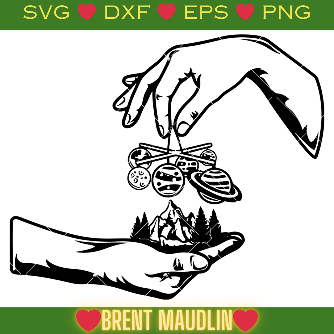 Outdoor Hand Scene Svg, Mountain Scene Svg, Planet Svg | Inspire Uplift
