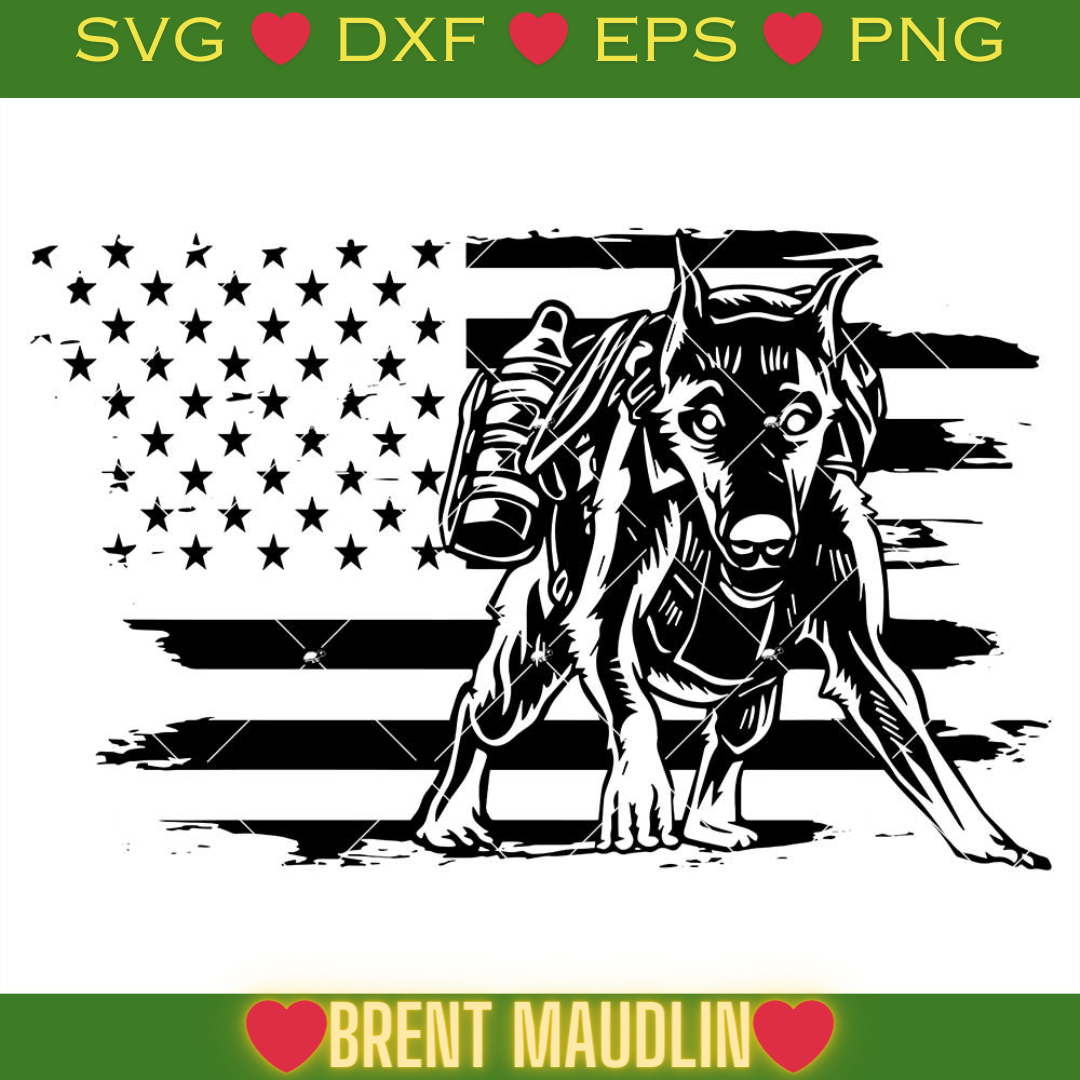 Service Dog American Flag Svg, Service Dog Svg, America Svg | Inspire ...