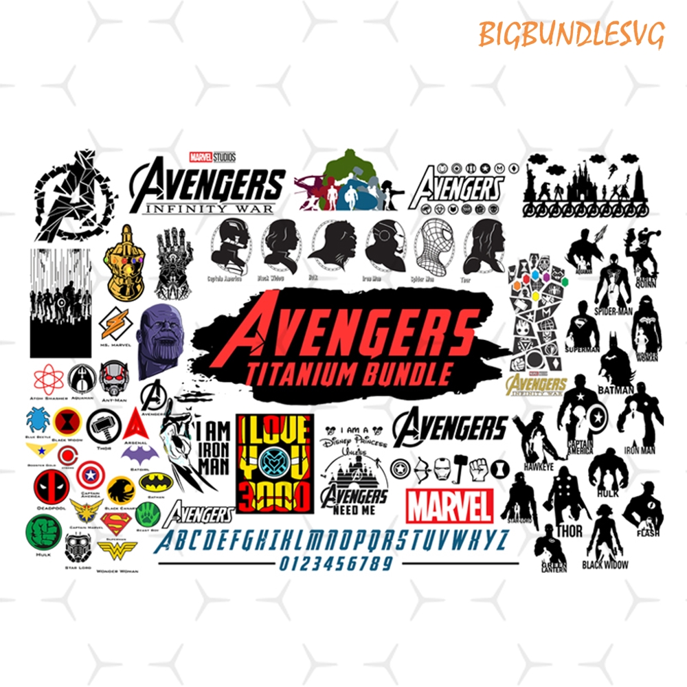 Avenger Titanium Bundle Svg, TV Show Svg, Iron Man Svg, Marv | Inspire ...