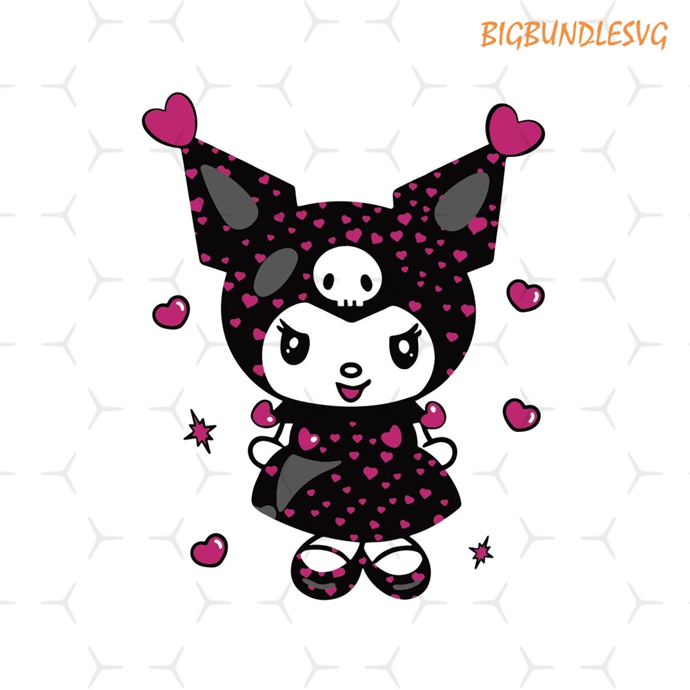 Kawaii Kuromi Valentine SVG | Inspire Uplift