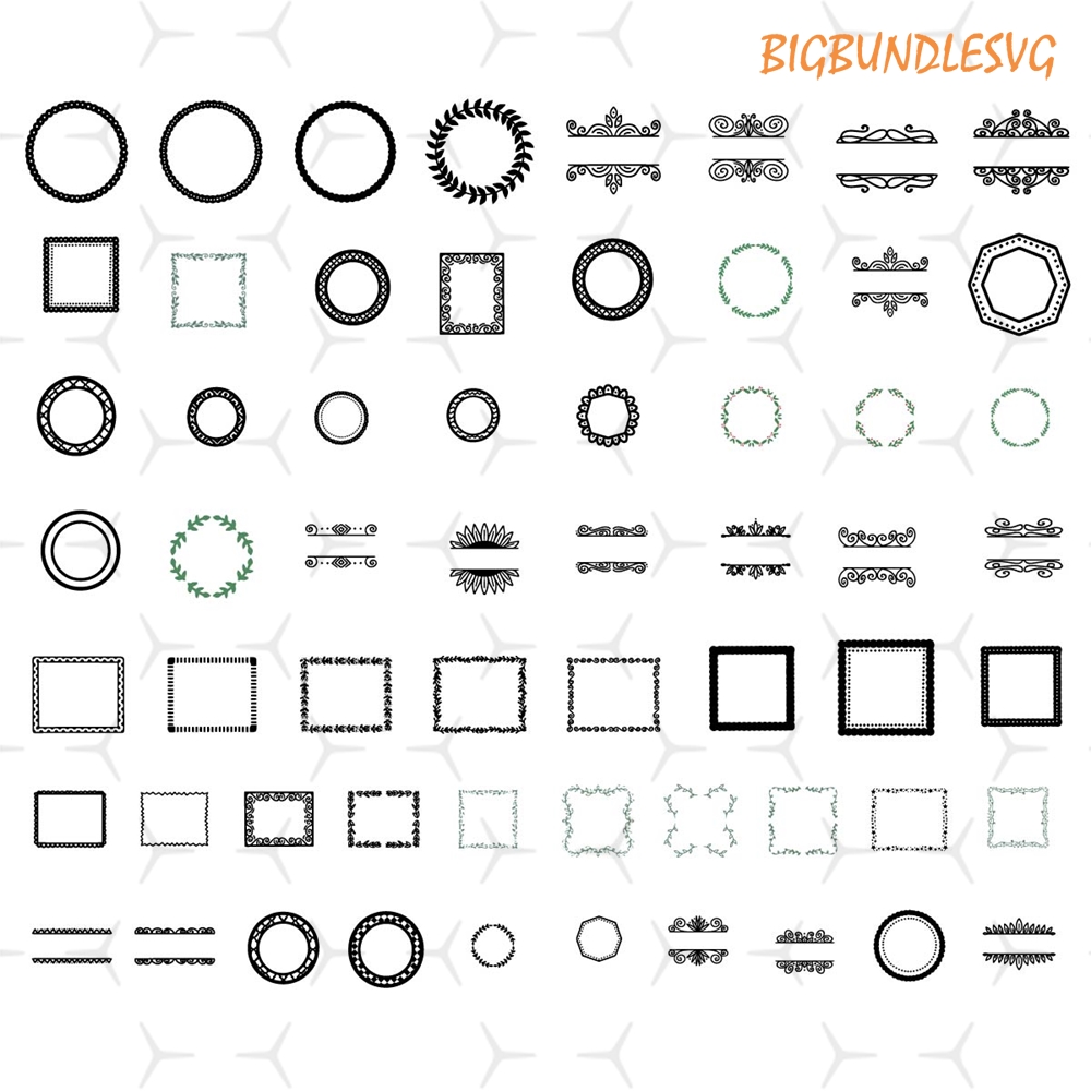Frames and Borders SVG Bundle, Square Frames SVG, Fancy Bord | Inspire ...