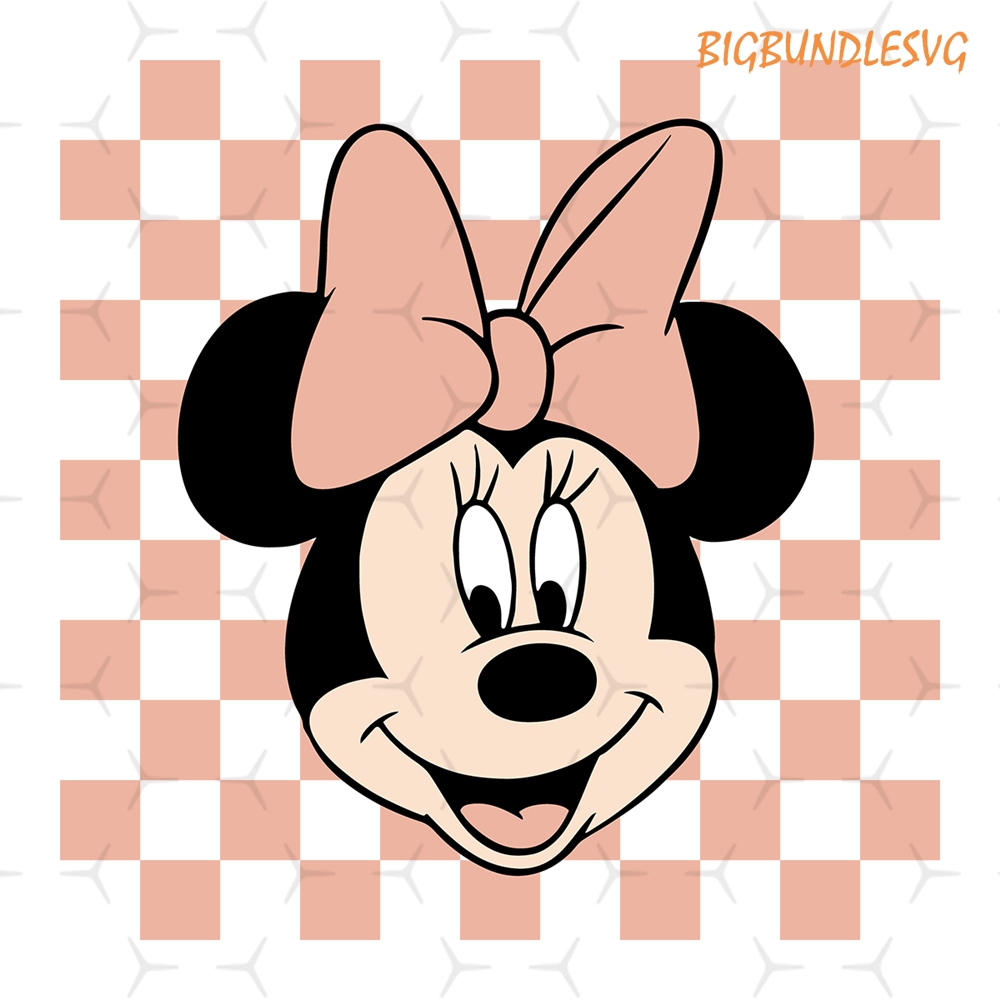 Minnie Mouse Head Checkered Pattern SVG | Inspire Uplift