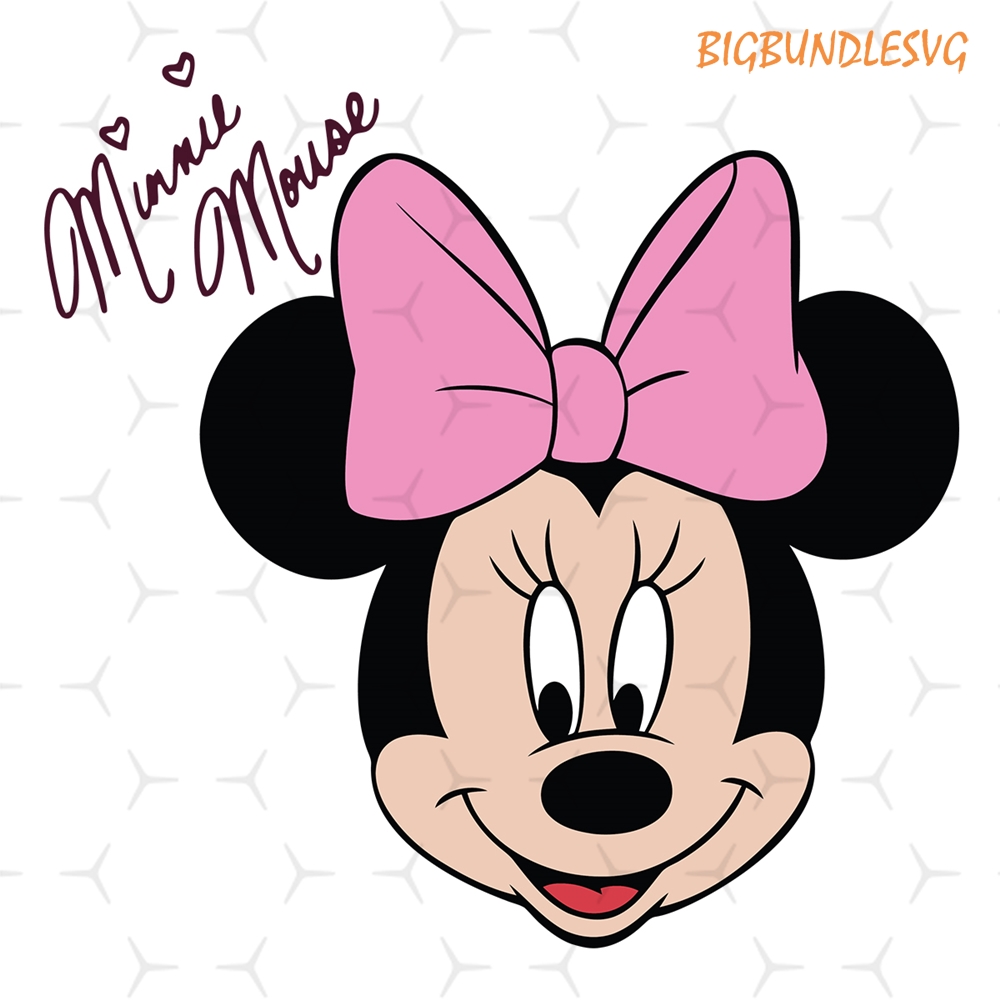 Smiling Face Disney Girl Minnie Mouse Signature SVG | Inspire Uplift