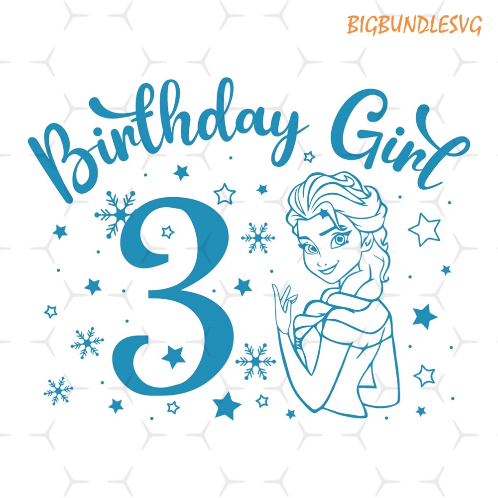 Frozen Princess Elsa 3rd Birthday Girl SVG | Inspire Uplift