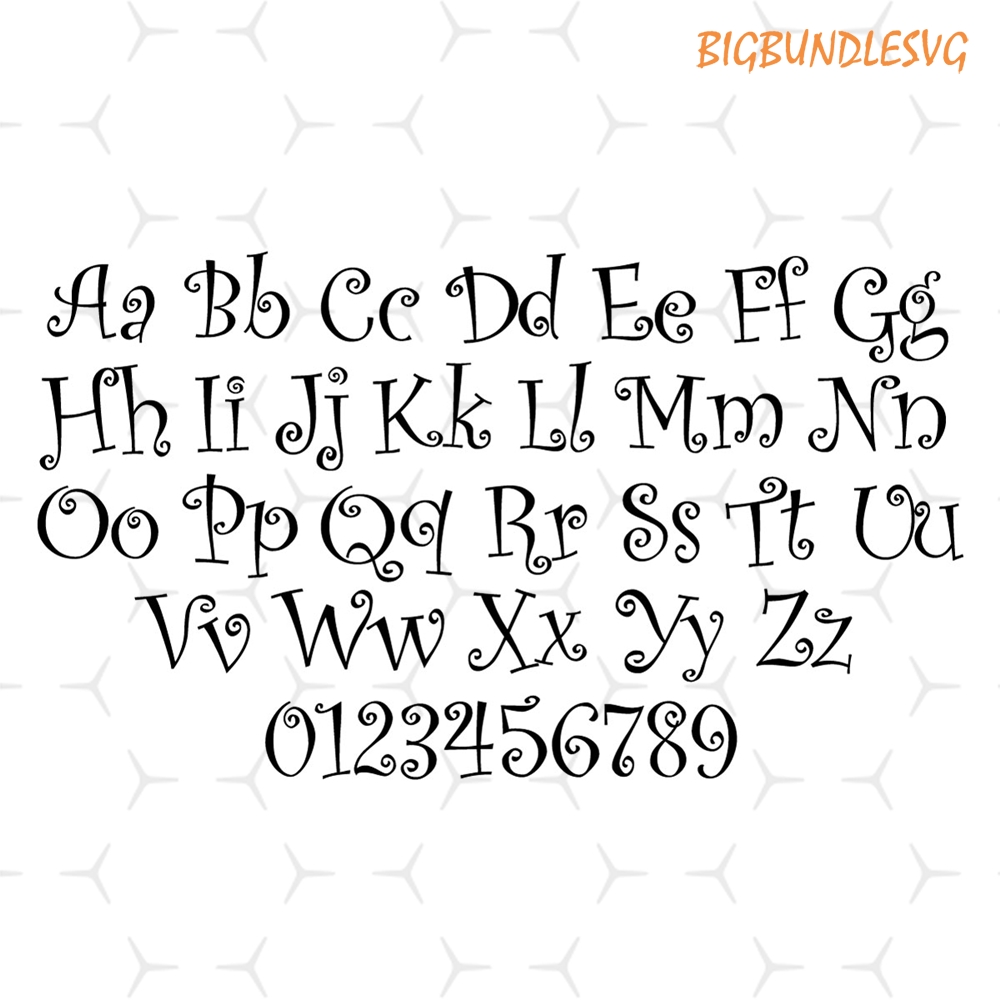 Curly Font SVG TTF, Curl Letters, Curly Cue Font, Elf Font, | Inspire ...