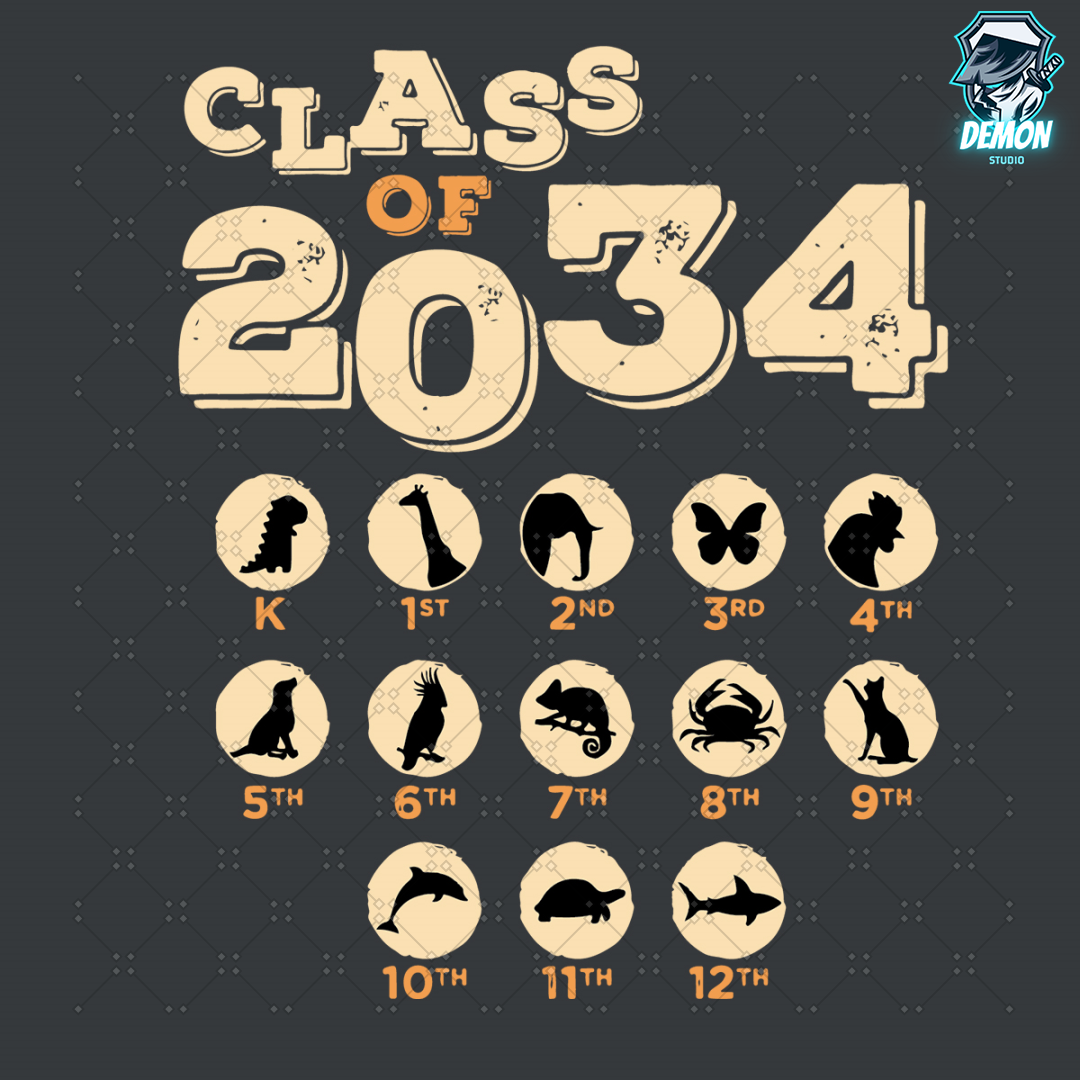 Class Of 2034 Svg, Back To School Svg, Grade Svg, | Inspire Uplift