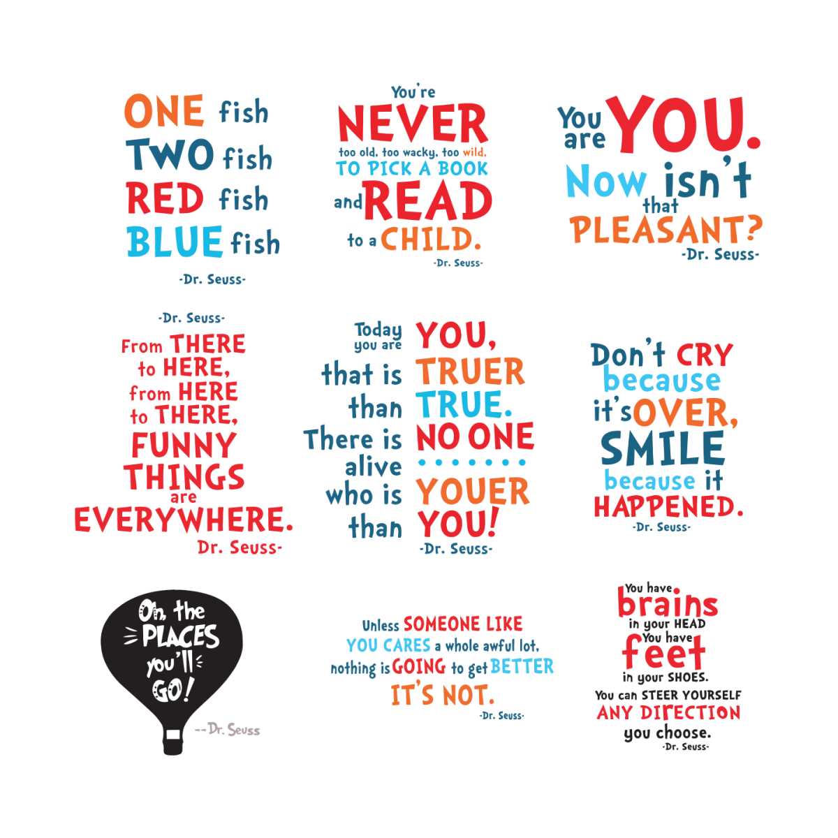 Dr Seuss Sayings Bundle Svg, Dr Seuss Svg, Dr Seuss Vector, | Inspire ...