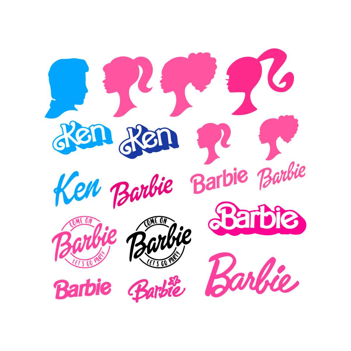 Barbie and Ken PNG, 16 Svg Bundle, Doll Svg Logo, Cricut Dig - Inspire ...