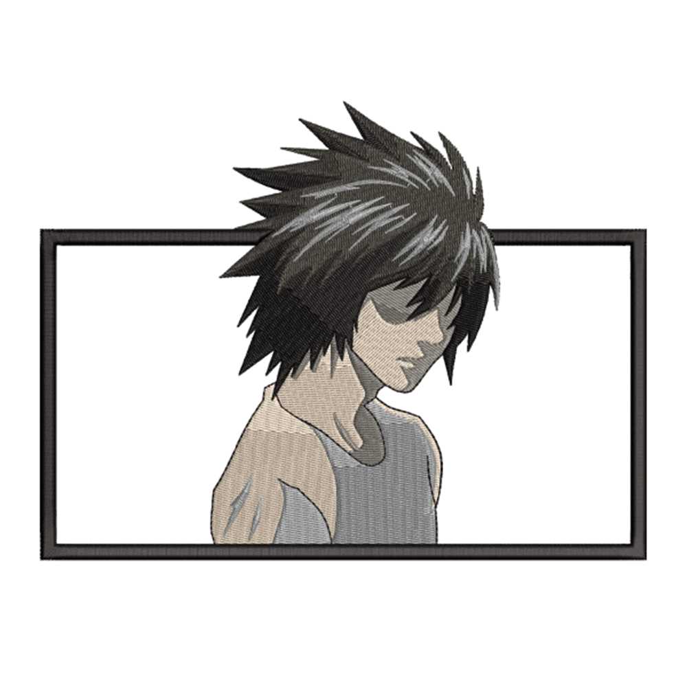 L Lawliet Box Anime Death Note Embroidery Design | Inspire Uplift