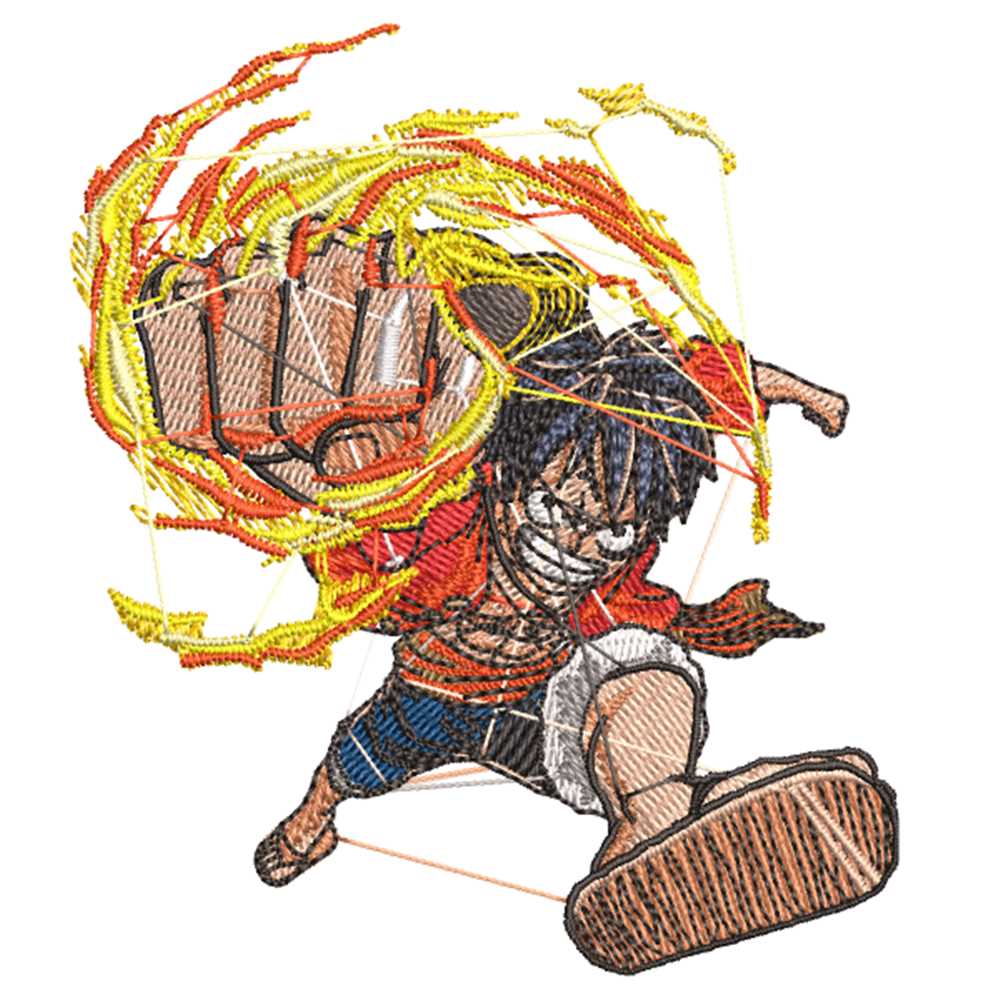 Luffy Fire Punch Embroidery Design Download File Anime One P | Inspire ...