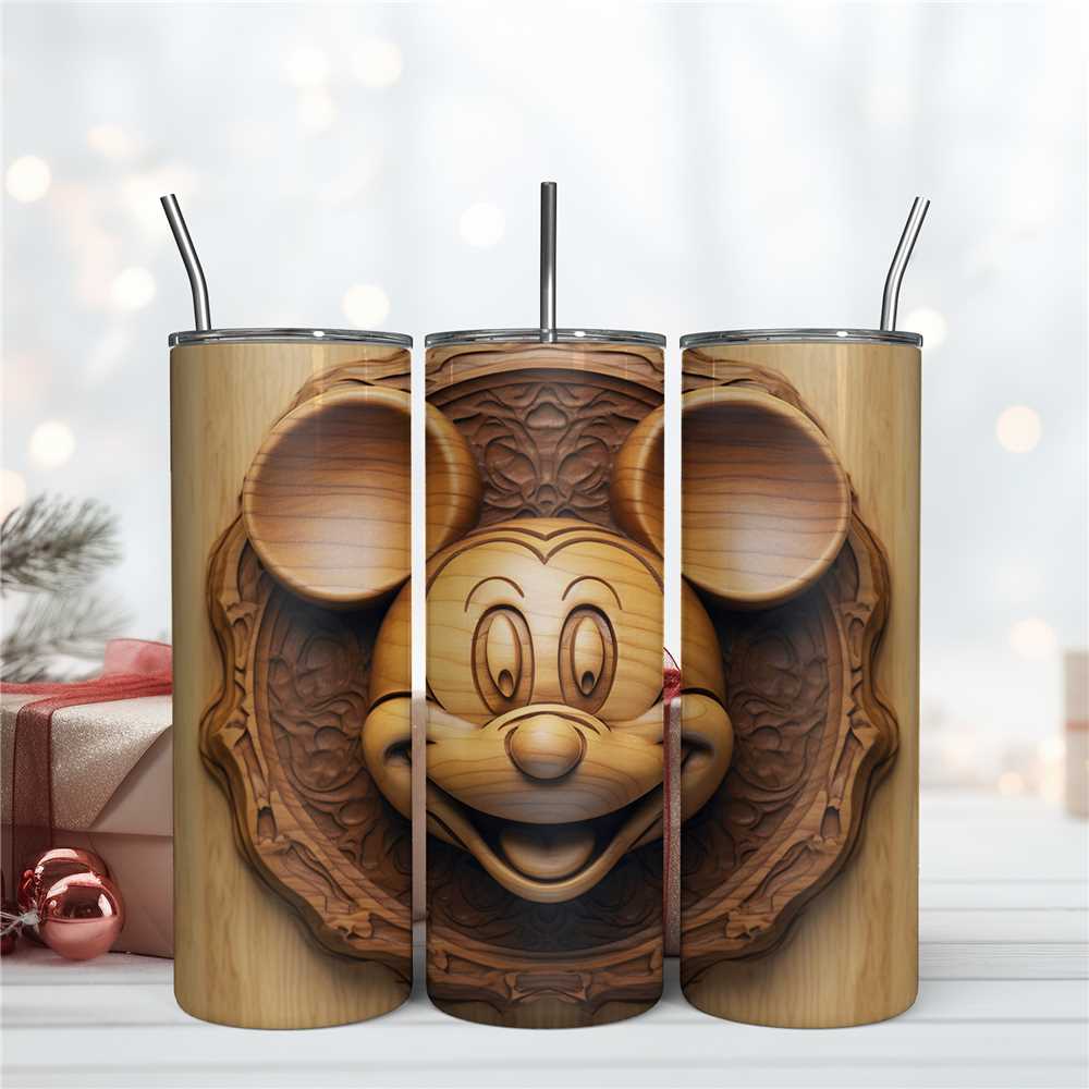 3D Retro Mickey Head Wood Skinny 20oz Digital Download File | Inspire ...