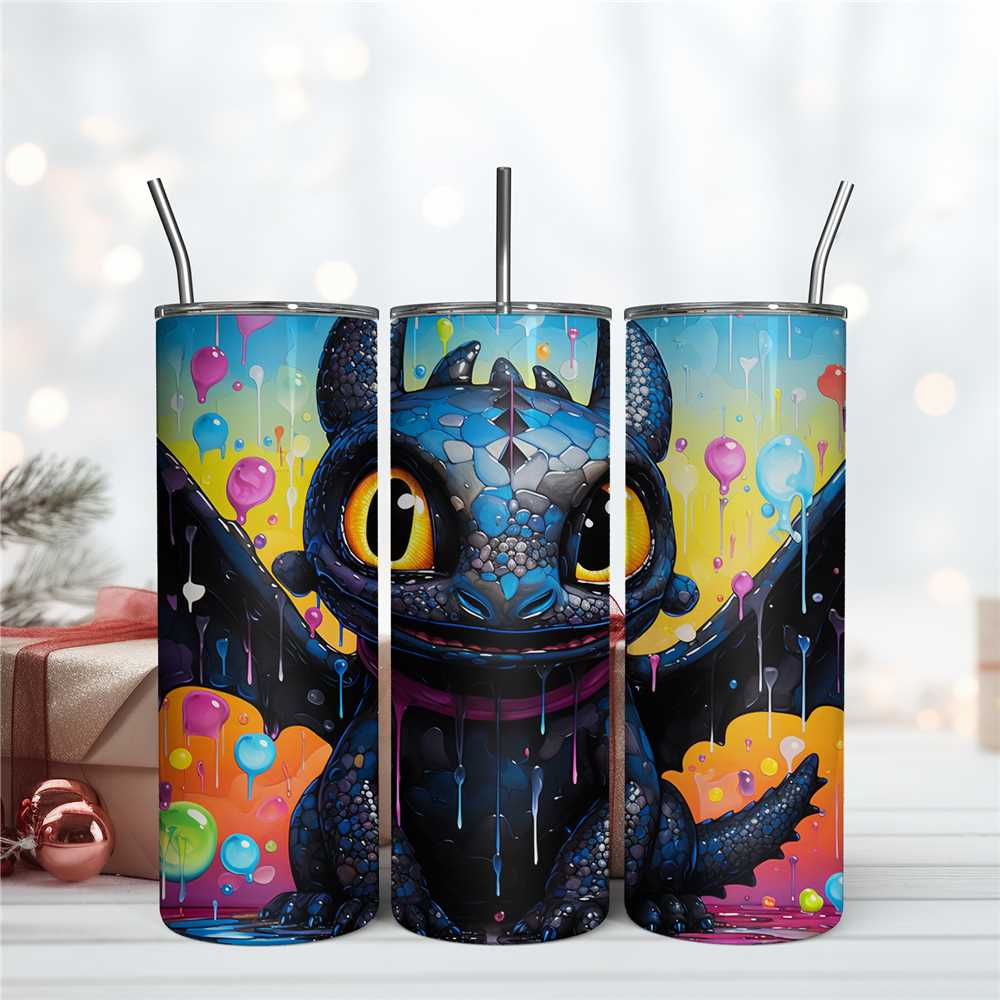 Toothless Tumbler 20oz Design Wrap, Toothless Tumbler Cartoo - Inspire ...