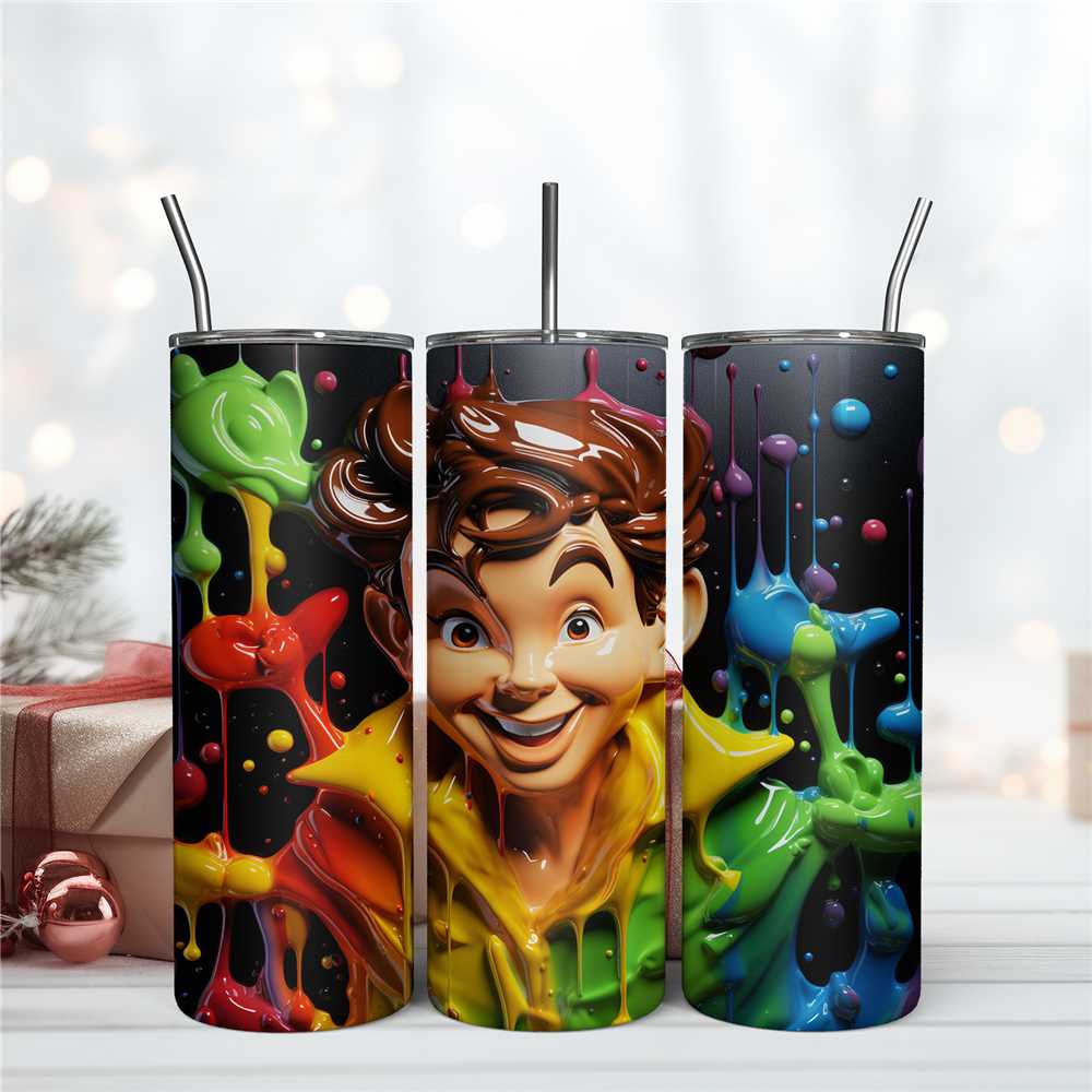 3D Peter Pan Tumbler Dripping, Disney Cartoon Tumbler Wrap, - Inspire ...