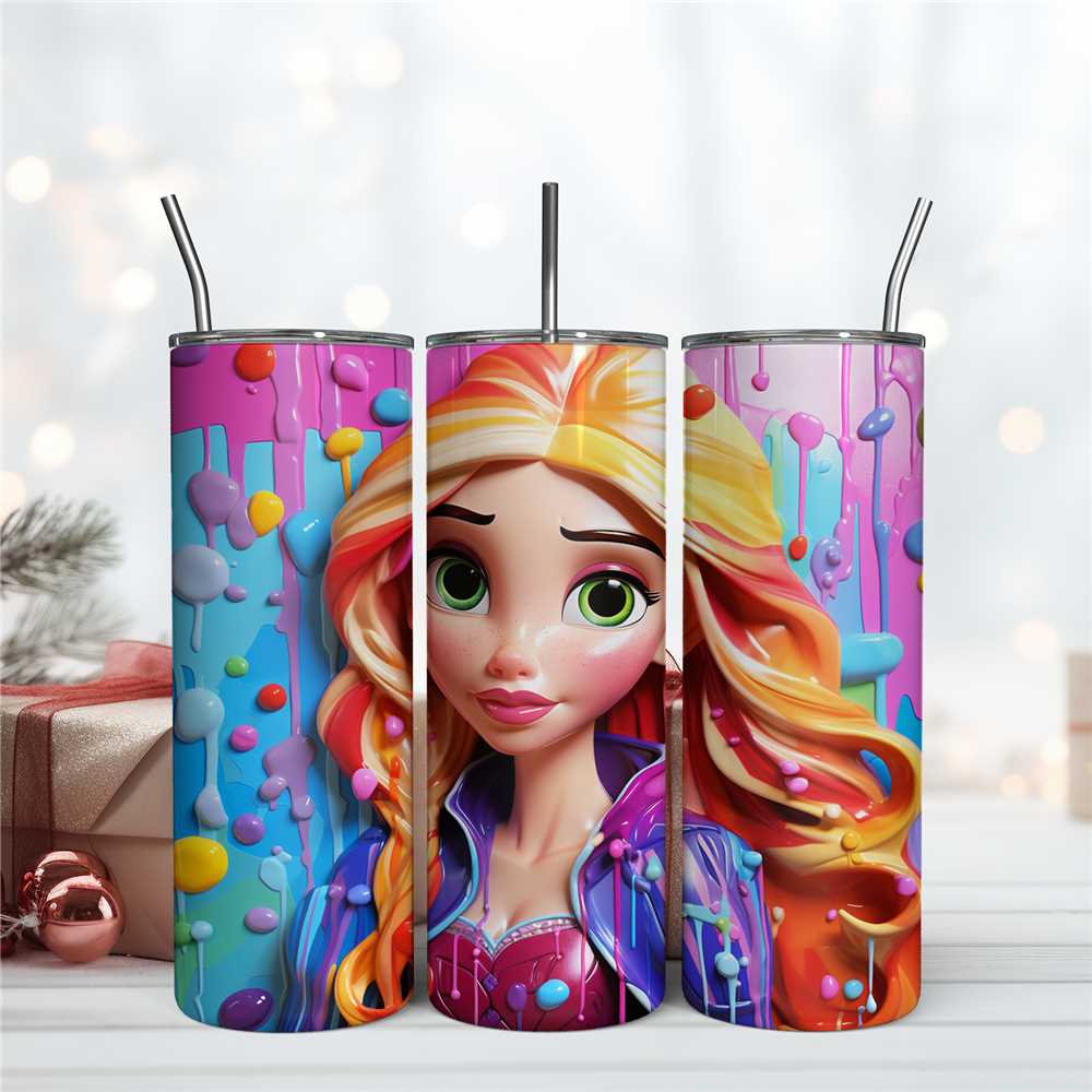3D Rapunzel Dripping Tumbler Design, Disney Princess Wrap, 2 | Inspire ...