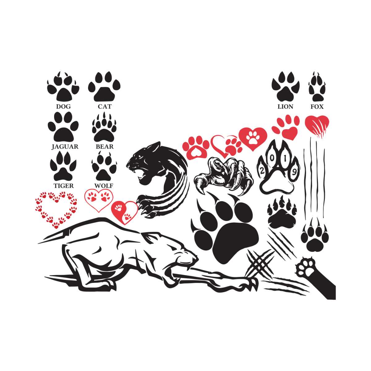 PAW PRINT SVG, Scratch Mark svg, Animal Paw svg, Paw svg, Gr | Inspire ...