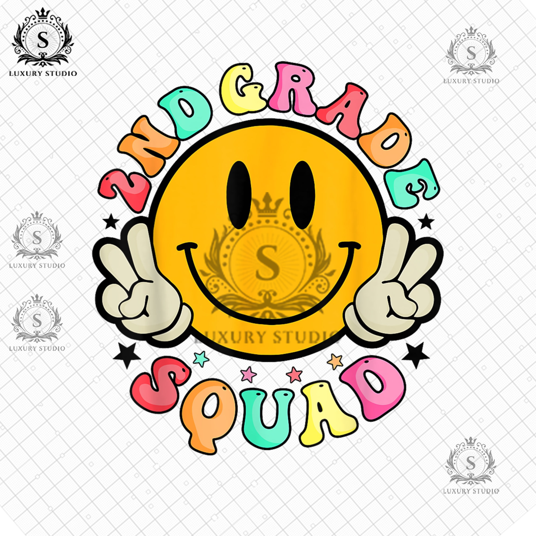 2nd Grade Squad Png, Happy Face, 2nd Grade Png, Second Grade | Inspire ...