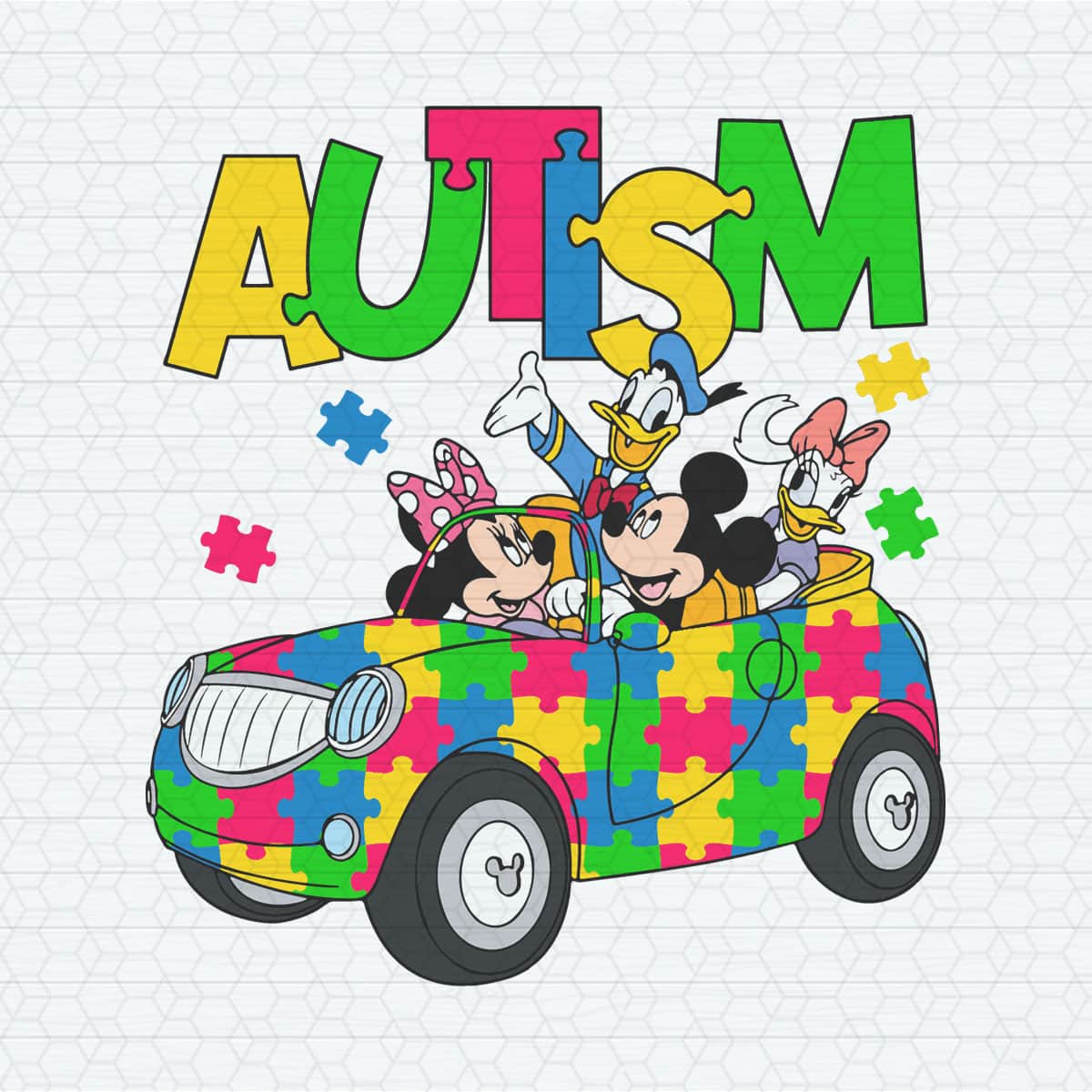 Funny Autism Truck Disney Friends SVG | Inspire Uplift