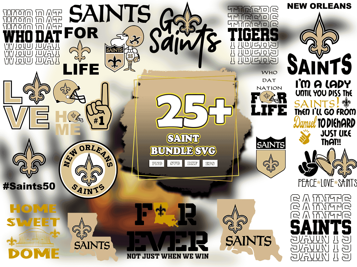25 Files Saint Bundle Svg, Sport Lovers Svg, New Orleans Sai | Inspire ...