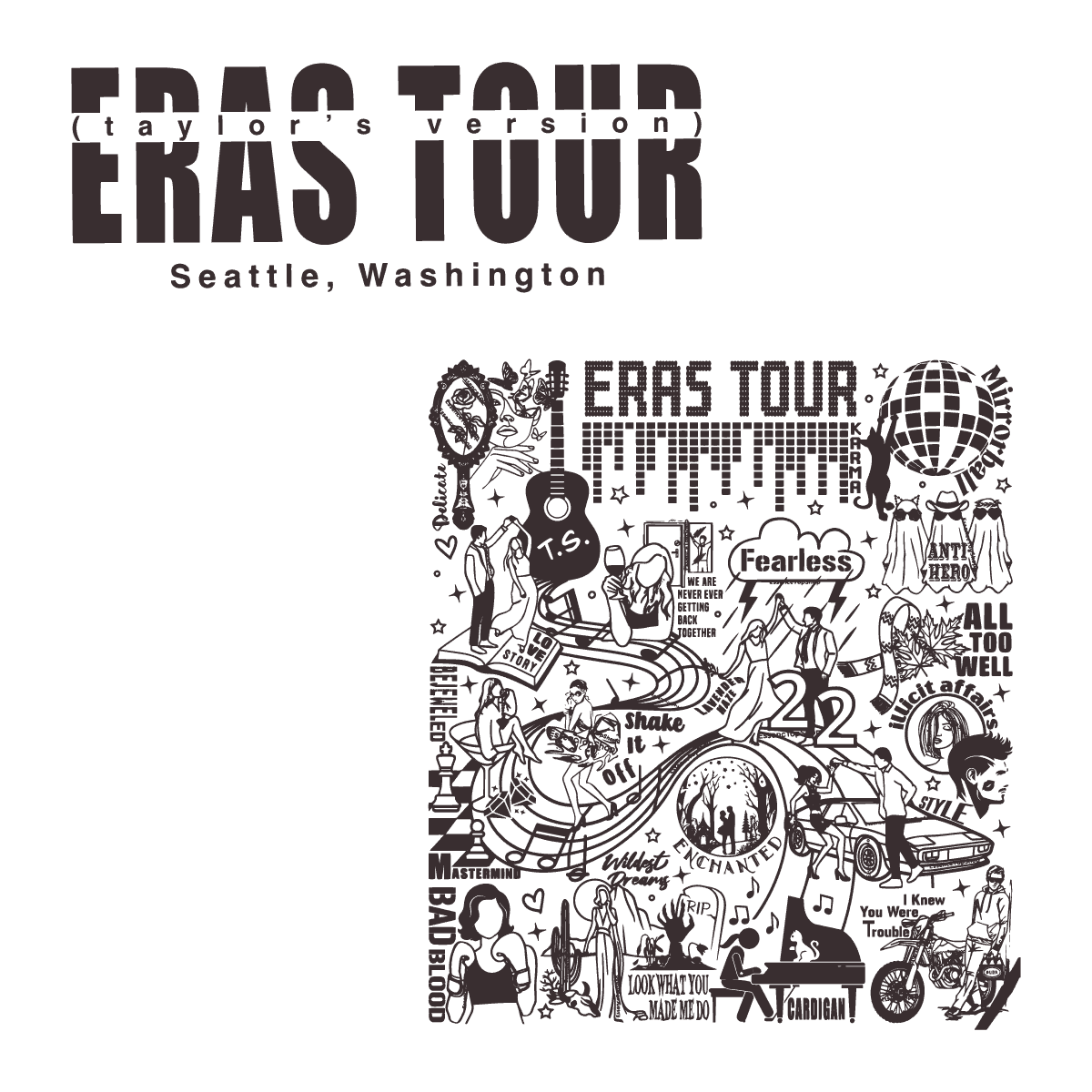 Seattle Washington Eras Tour Taylors Version Svg Cricut File | Inspire Uplift