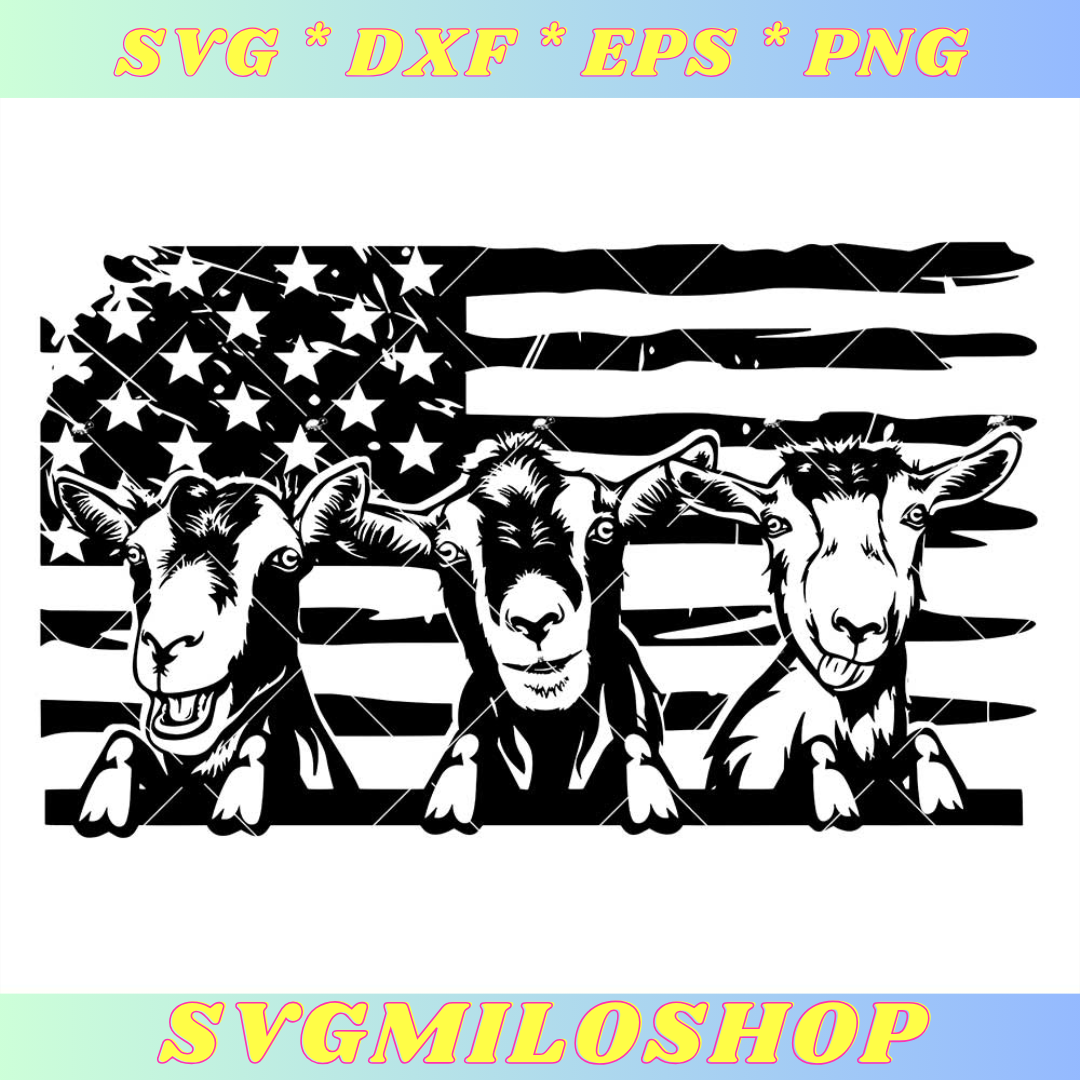 US Flag Cute Goat Svg, Farm Goat Svg | Inspire Uplift