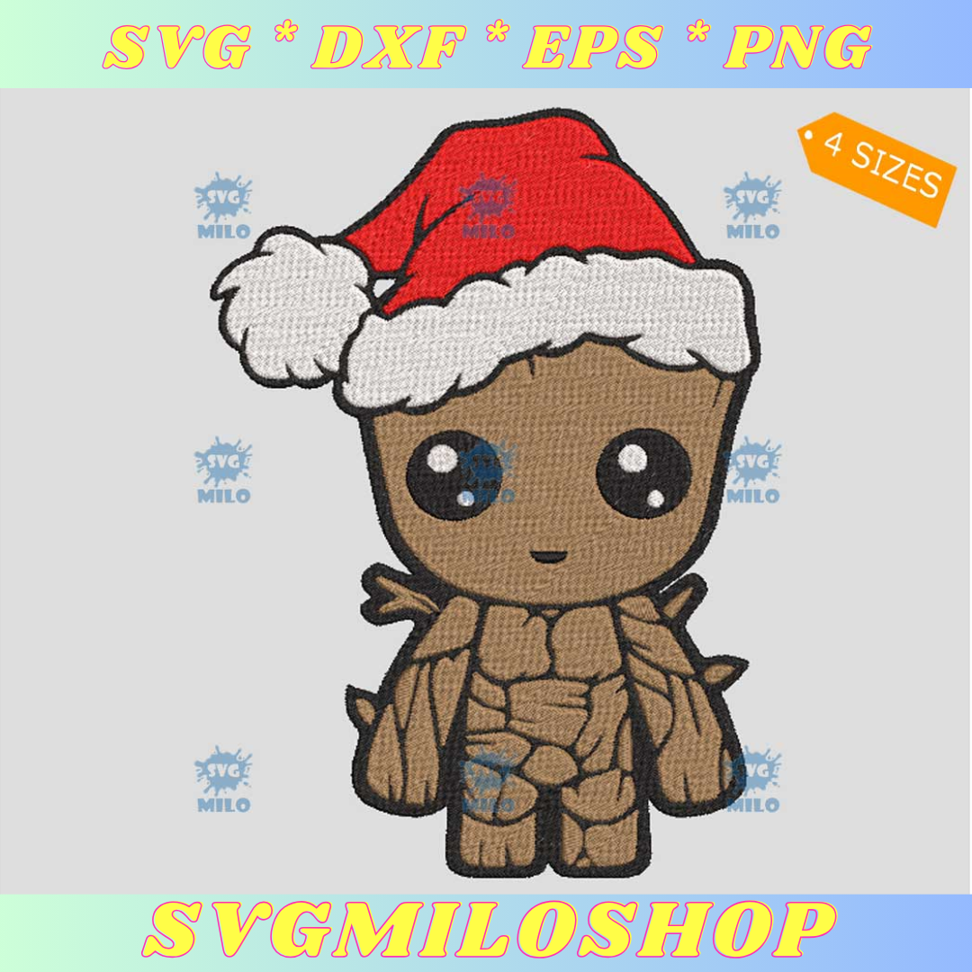 Baby Groot Christmas Embroidery Design Santa Groot Embroide | Inspire ...