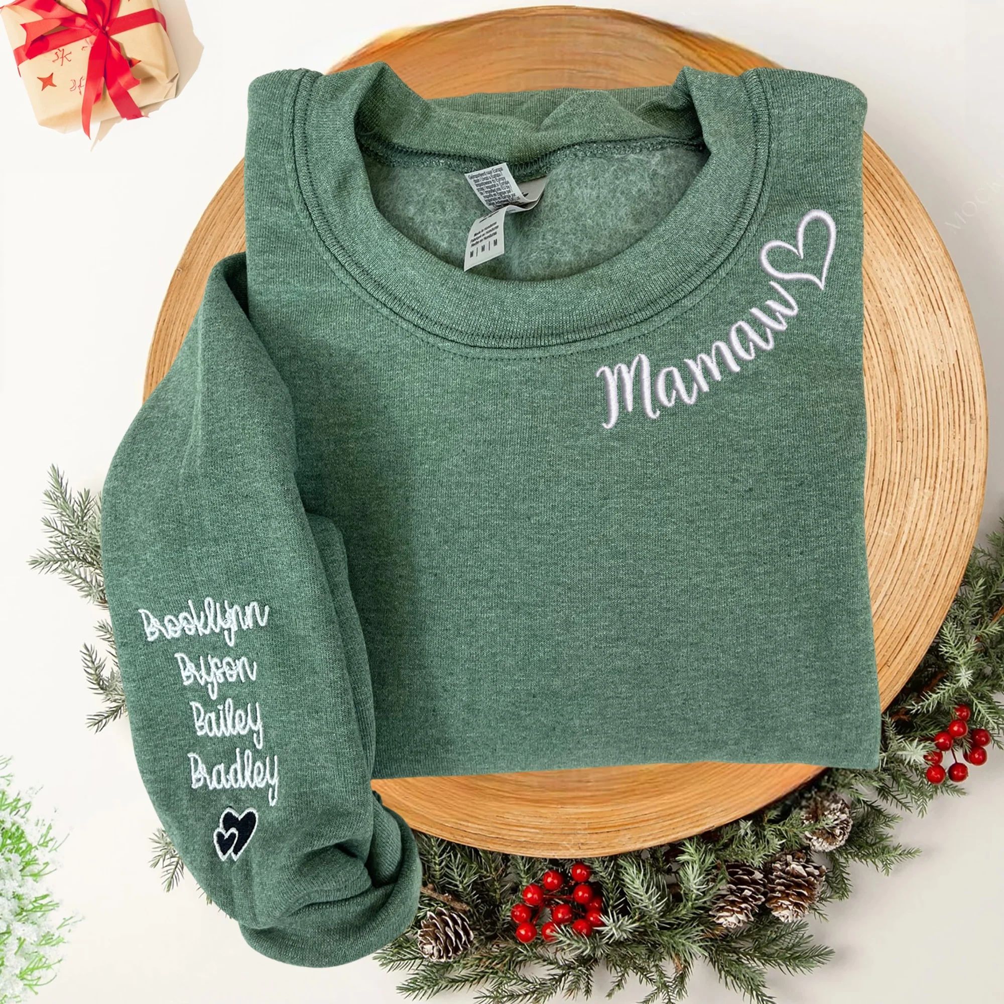 Custom Embroidered Mamaw Sweatshirt with Names on Sleeve, Pe | Inspire ...