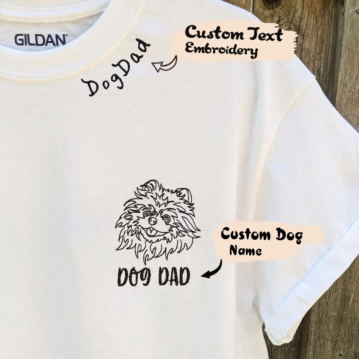 Personalized Pomeranian Dog Dad Embroidered Collar Shirt, Cu | Inspire ...