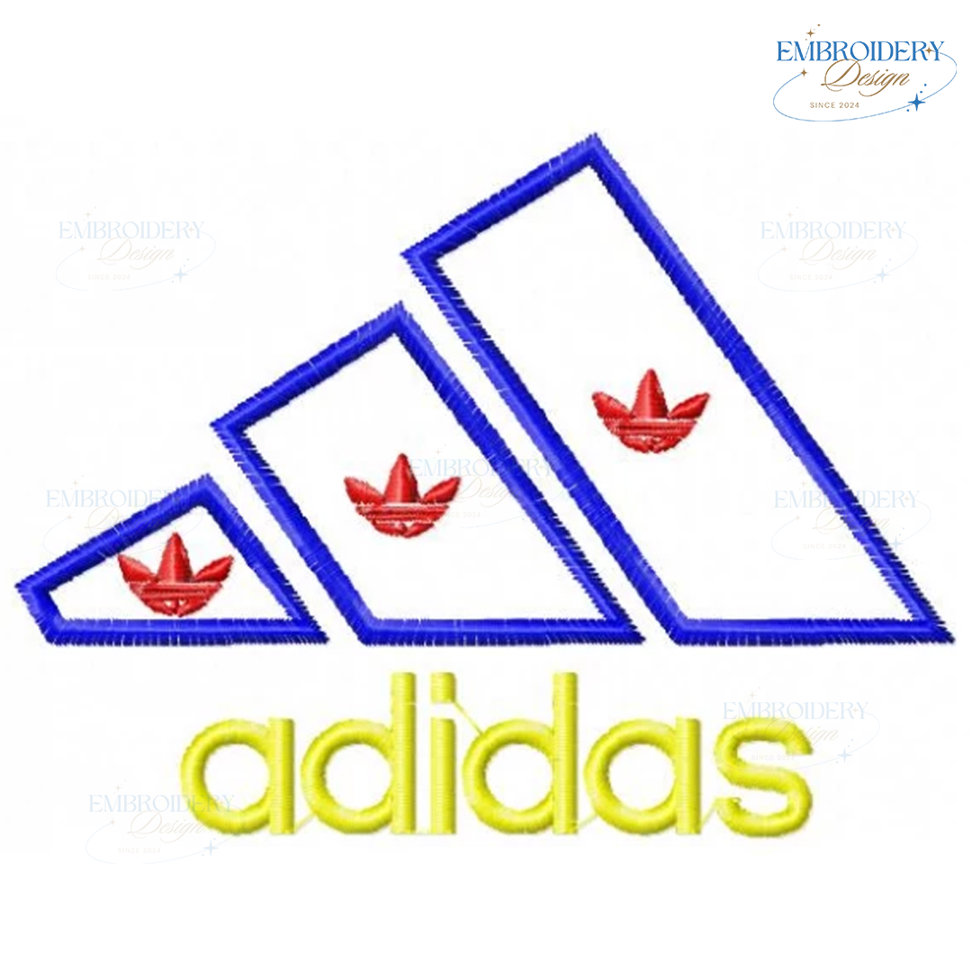 Adidas logo blue embroidery design, Sport Embroidery, Logo d | Inspire ...