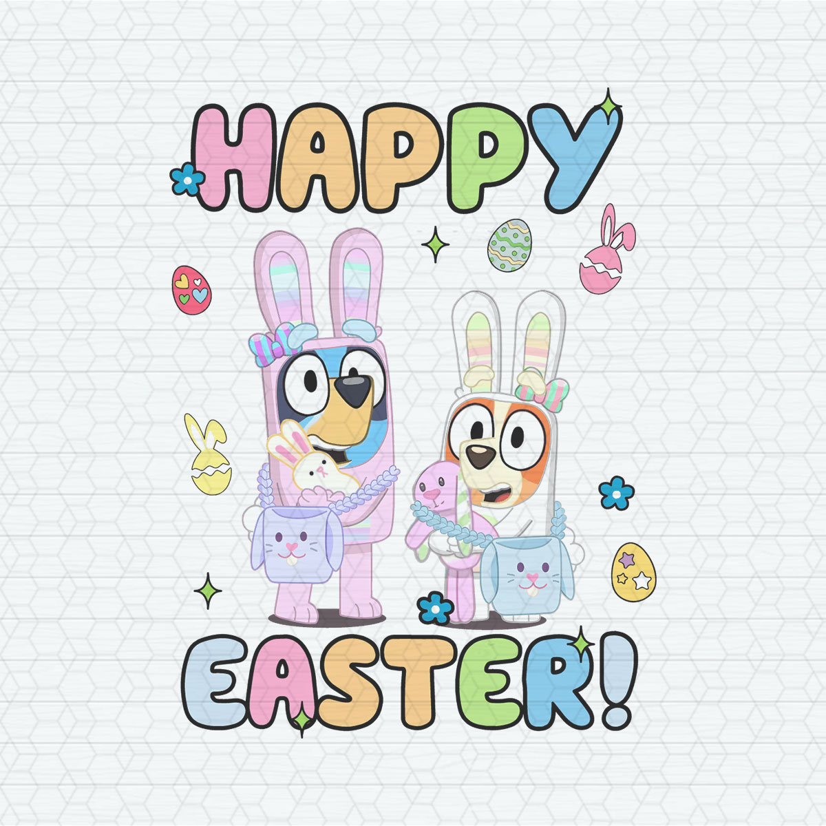 Happy Easter Bluey Bingo Bunny PNG | Inspire Uplift