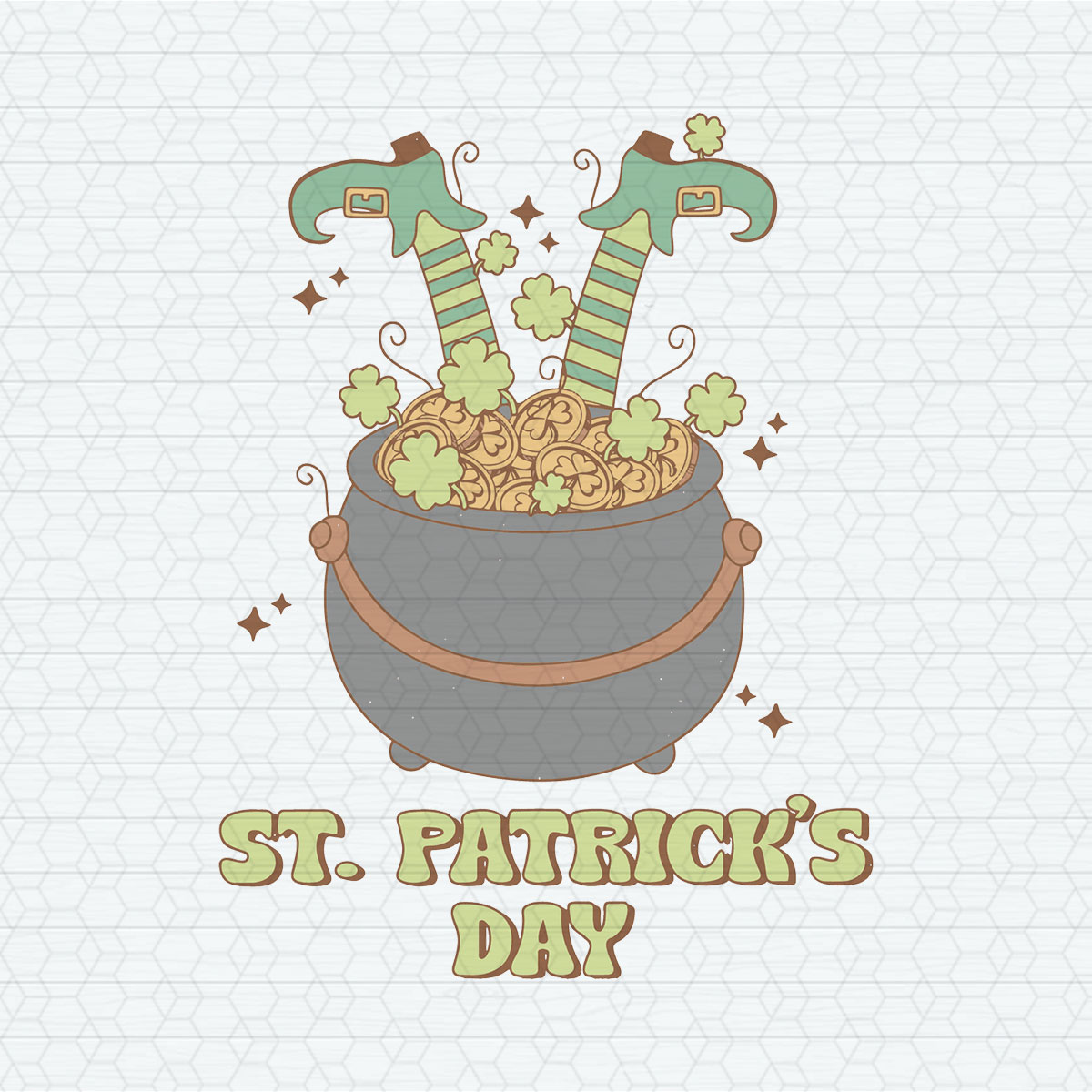 St Patrick's Day Elf Feet Pot Of Gold SVG | Inspire Uplift