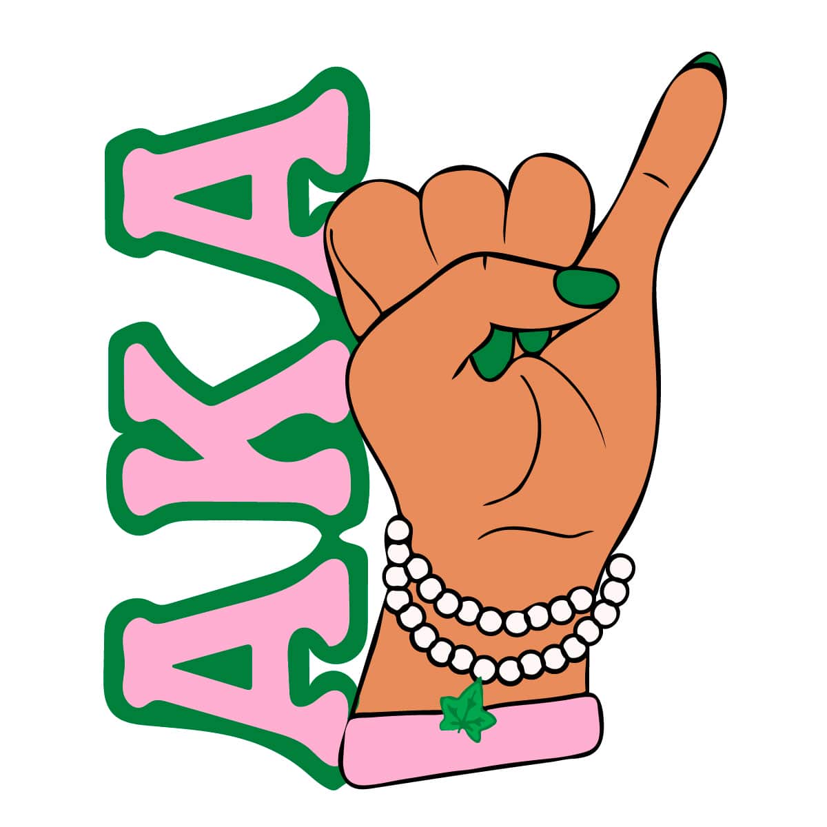 Aka Hand SVG Sorority SVG Aka Pink And Green Hand Sign SVG - Inspire Uplift