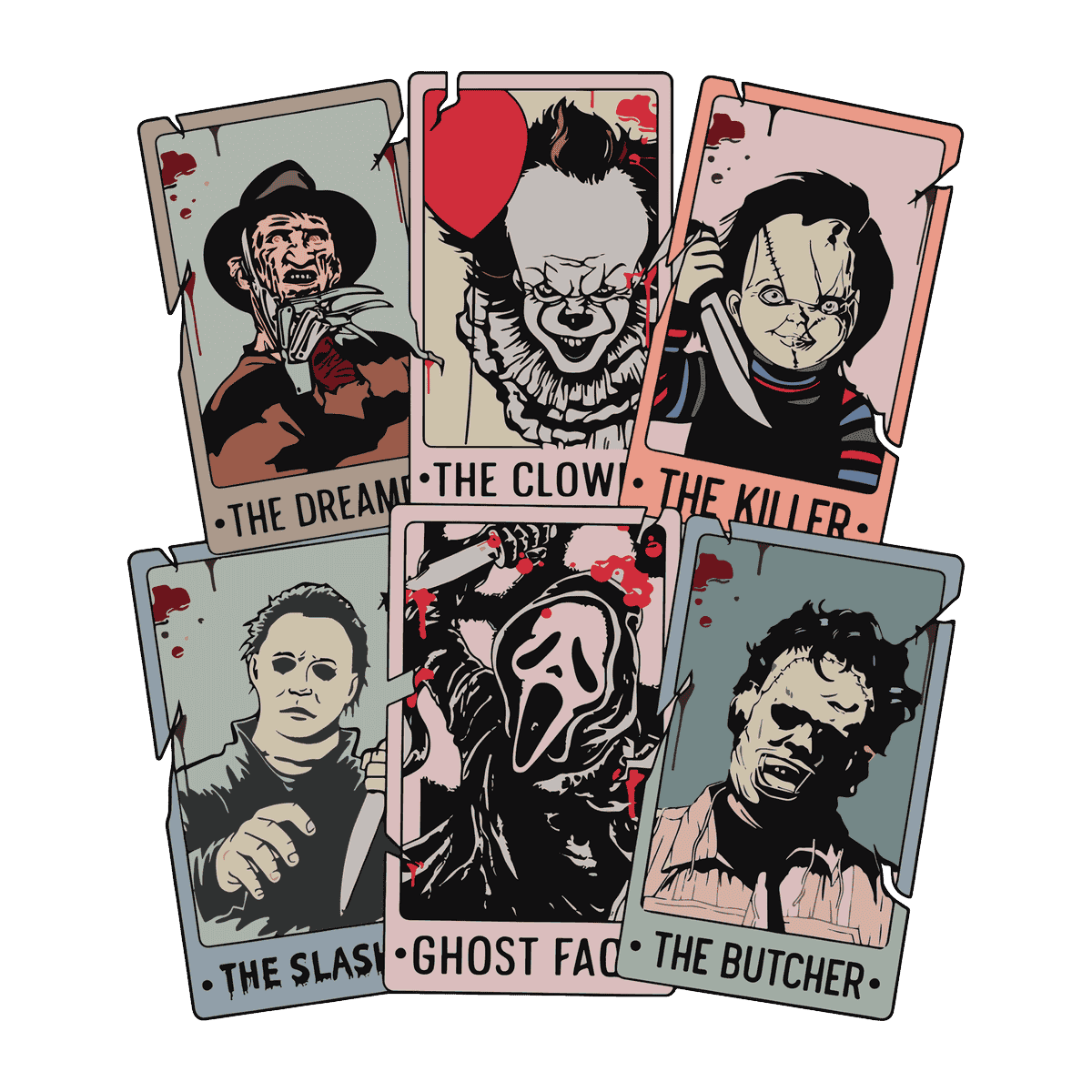 Vintage Horror Characters Tarot Card SVG Graphic Design File | Inspire ...