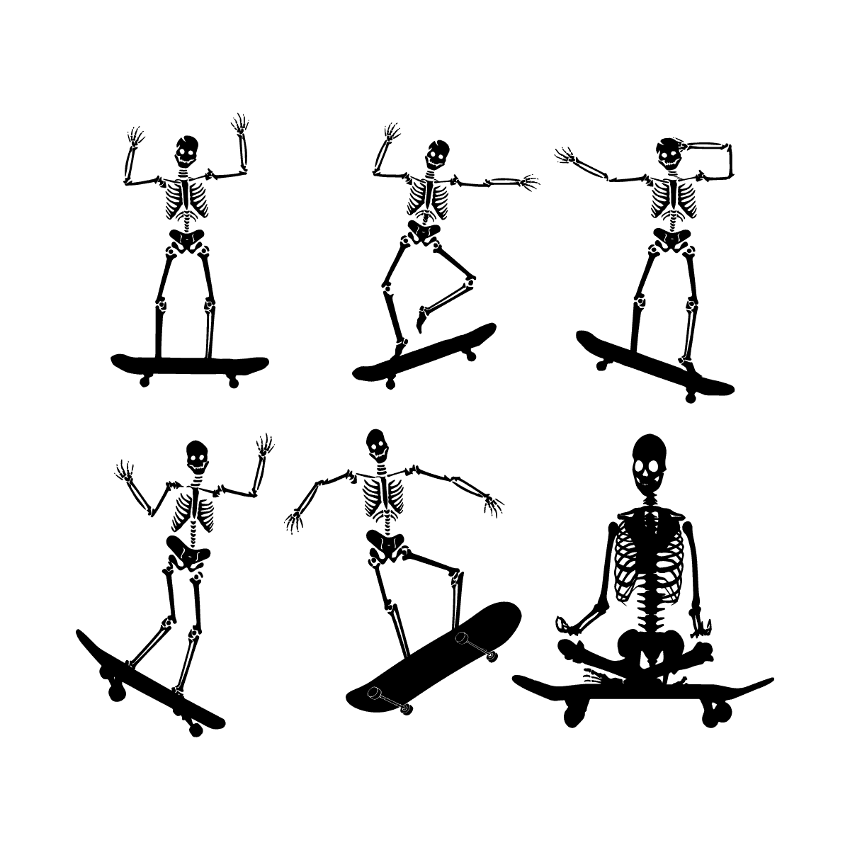 Skate Boarding Skeleton SVG Skeleton On Skate Board SVG Hall | Inspire ...