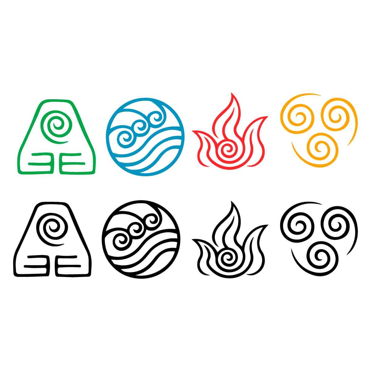 Avatar Symbols SVG The Last Airbender SVG Cut File For Cricu | Inspire ...