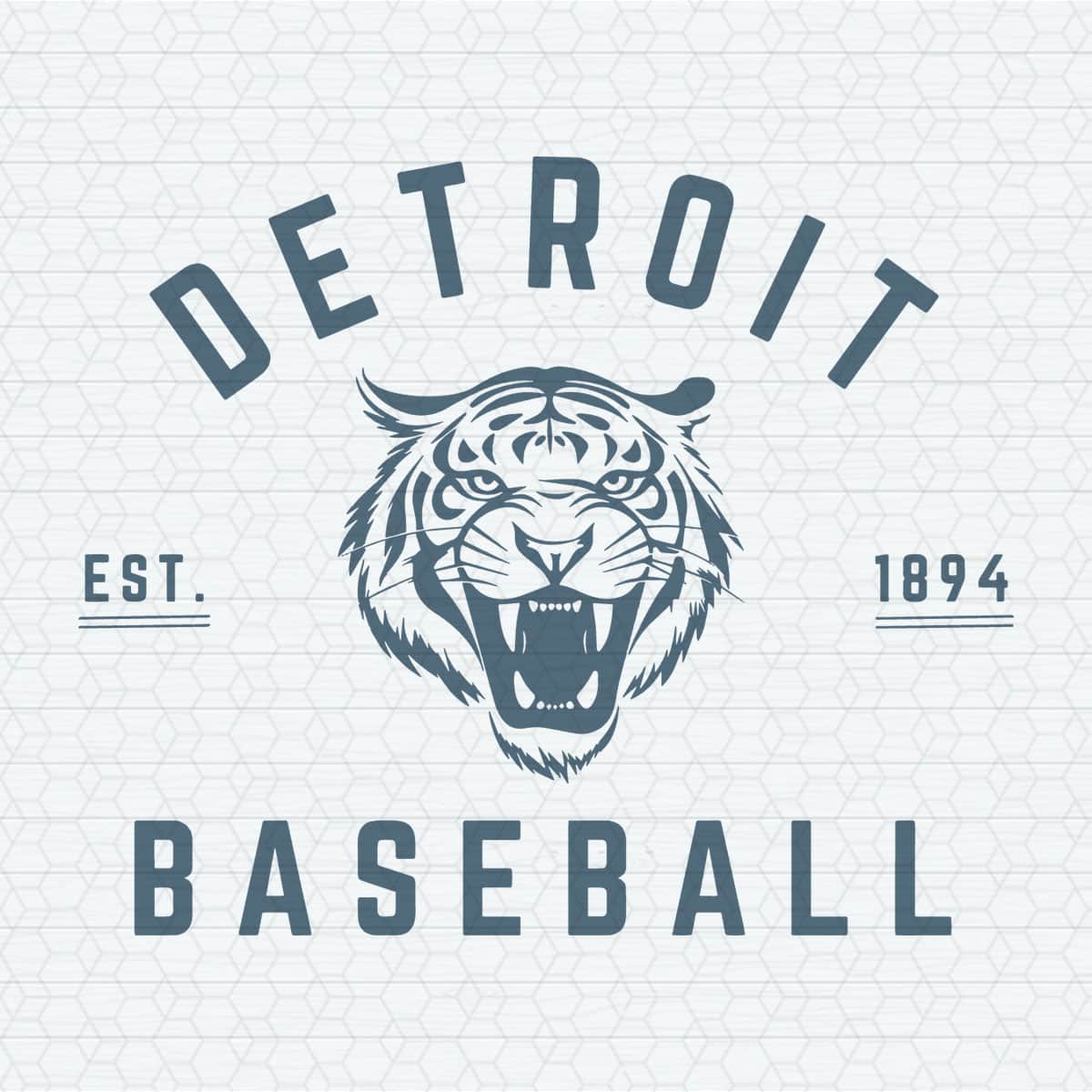 Detroit Baseball Est 1894 Tiger Logo SVG | Inspire Uplift