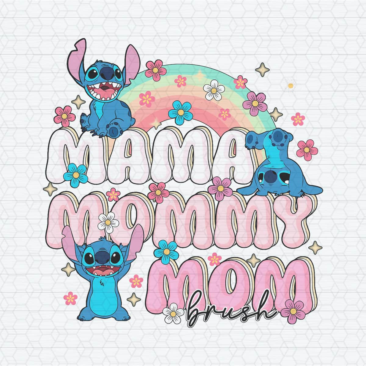 Stitch Mama Mommy Mom Bruh Rainbow PNG | Inspire Uplift