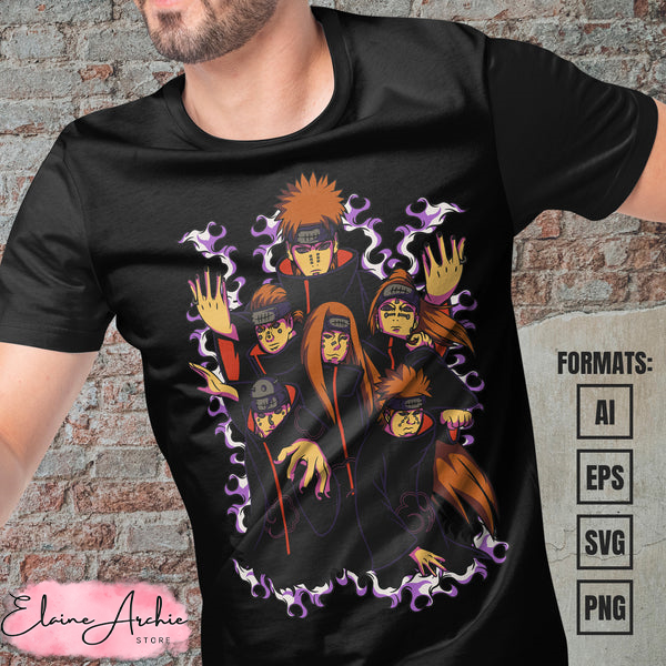 Premium Akatsuki Naruto Anime Vector T-shirt Design Template - Inspire ...