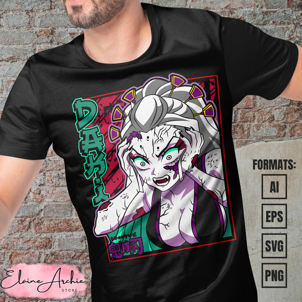 Premium Daki Demon Slayer Anime Vector T-shirt Design Templa - Inspire ...