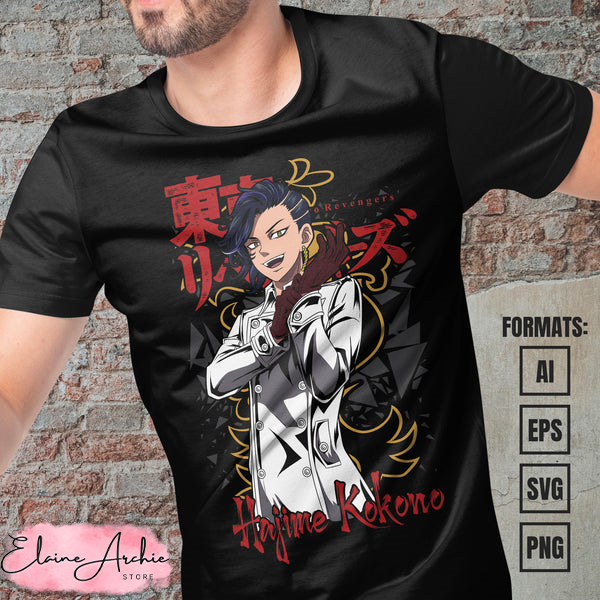 Premium Hajime Kokonoi Tokyo Revengers Anime Vector T-shirt - Inspire ...